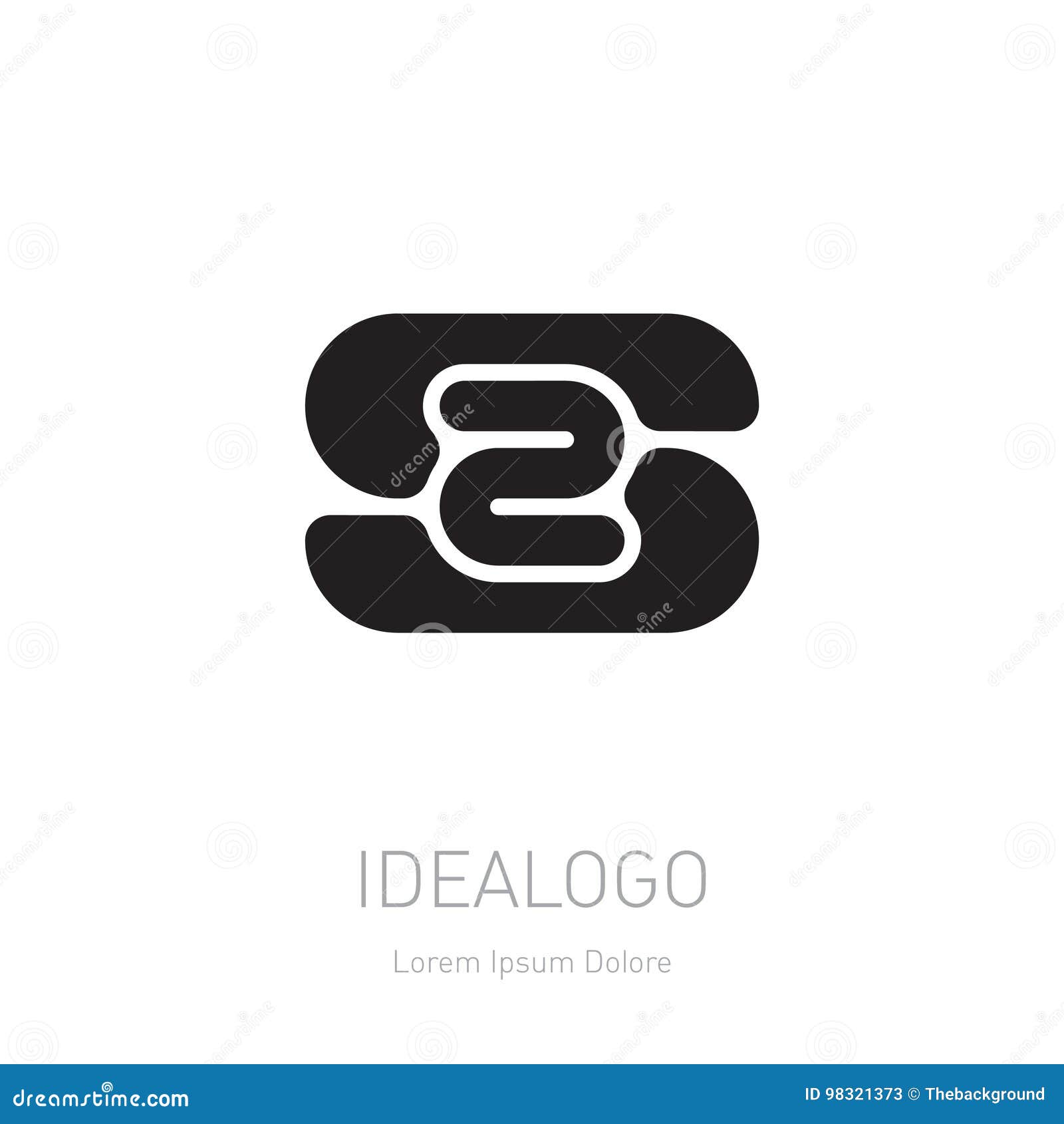 Logotype Template with Letter S and Number 2. Vector Symmetrical Stock ...