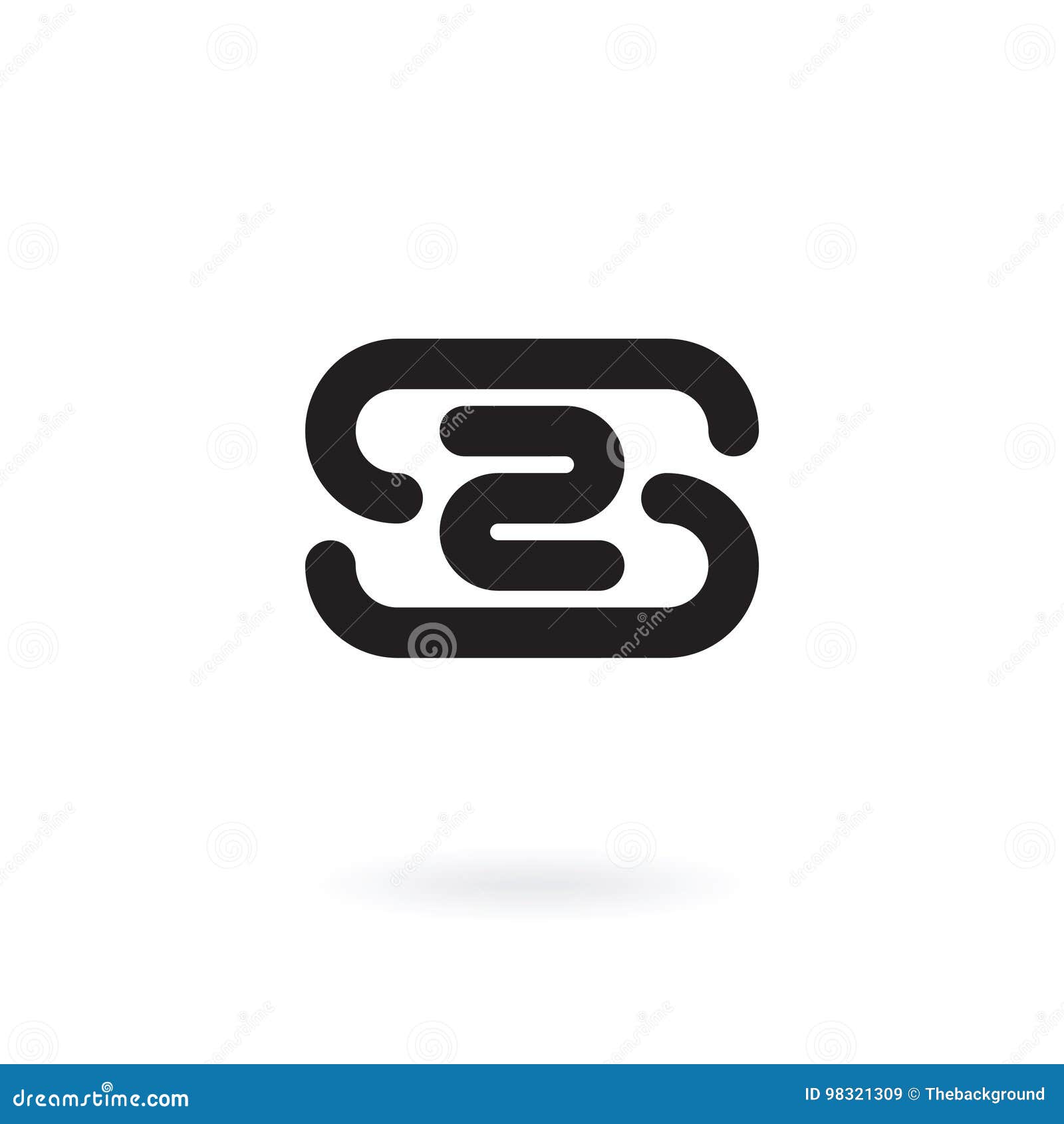 Logotype Template with Number 2 and Letter S. Vector Symmetrical Stock ...