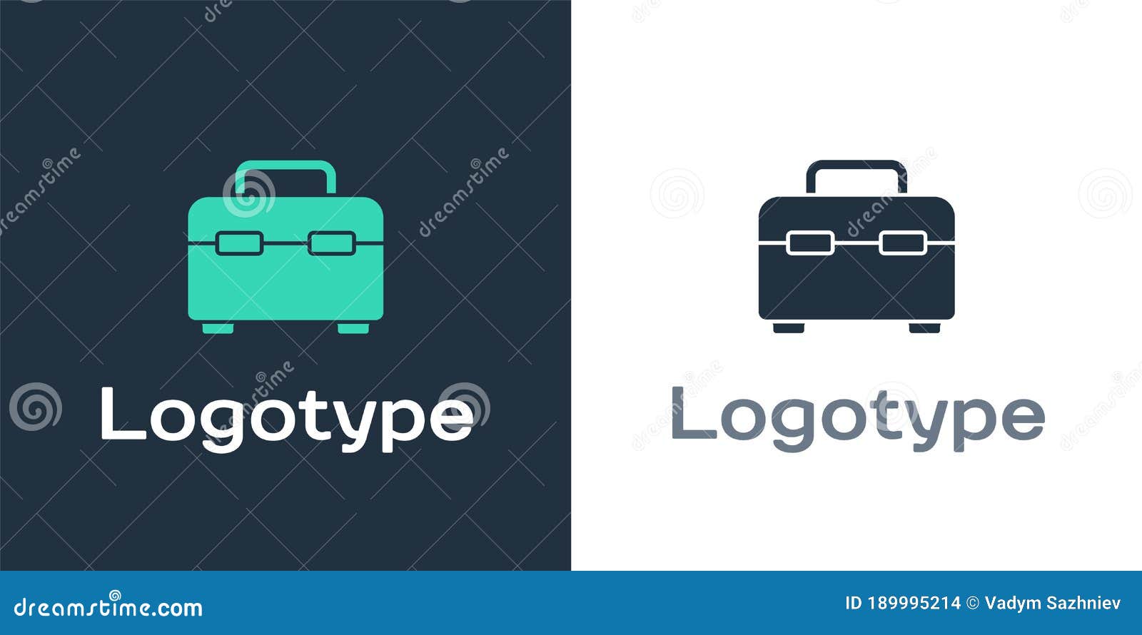 Logotype Toolbox Icon Isolated on White Background. Tool Box Sign. Logo ...