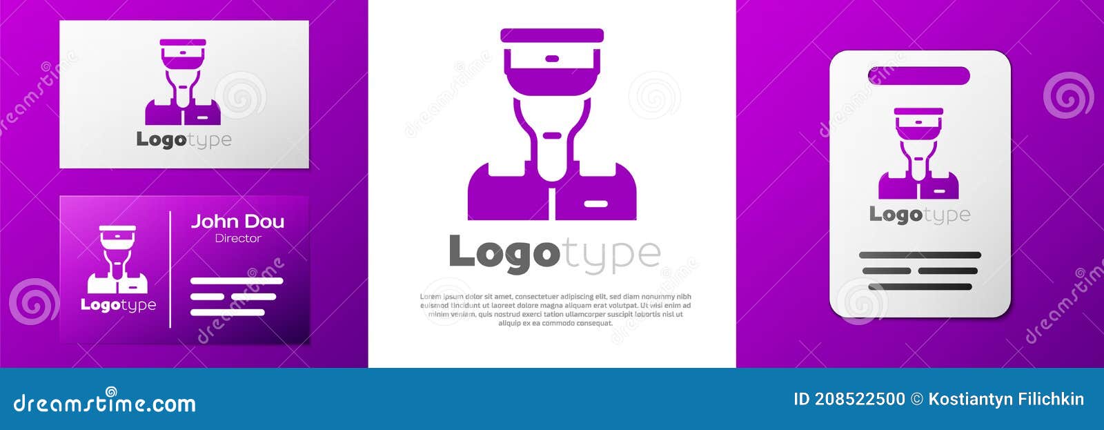 Logotype Train Conductor Icon Isolated on White Background. Logo Design ...