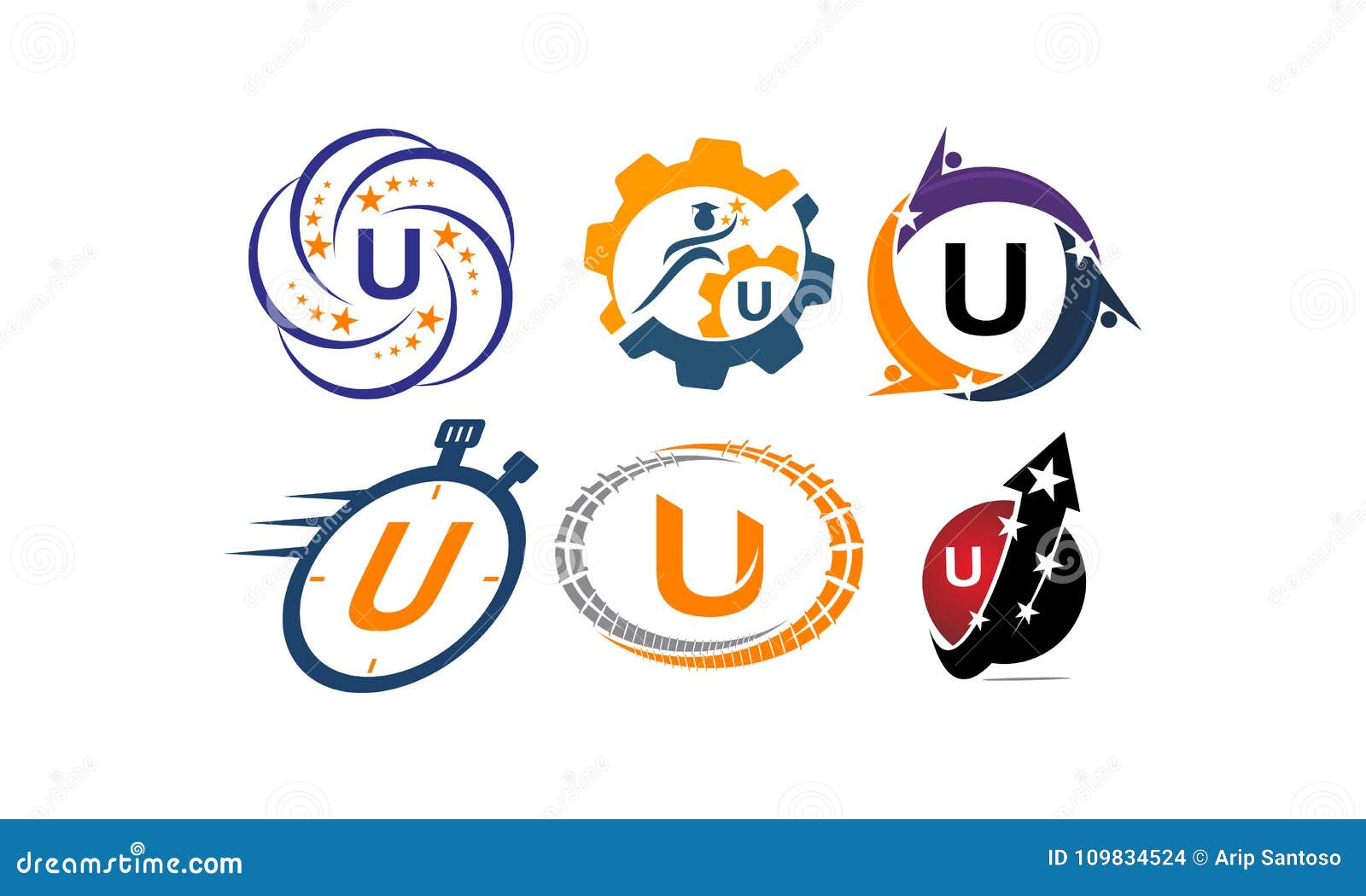 Logotype U Modern Template Set Stock Vector - Illustration of graphic ...