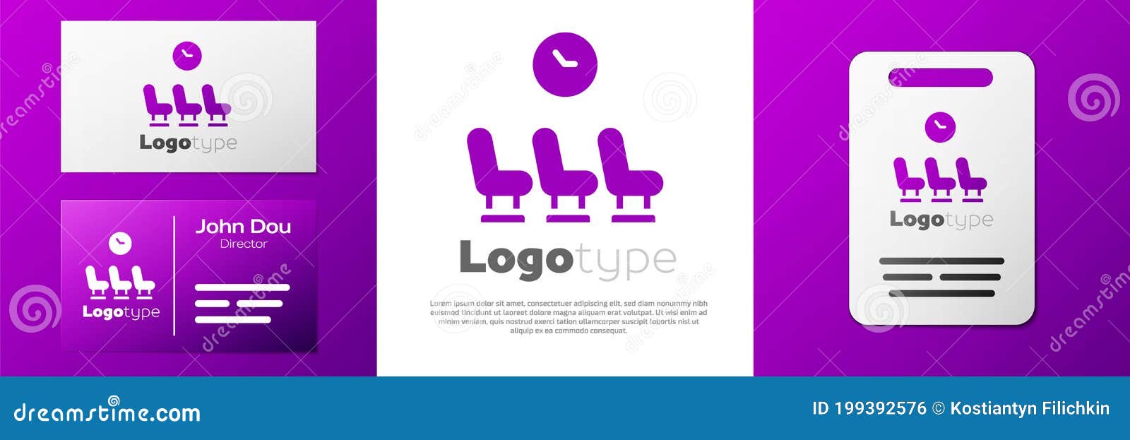 Logotype Waiting Room Icon Isolated on White Background. Logo Design ...