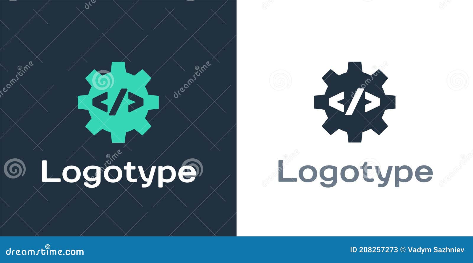 Logotype Web Design and Front End Development Icon Isolated on White ...