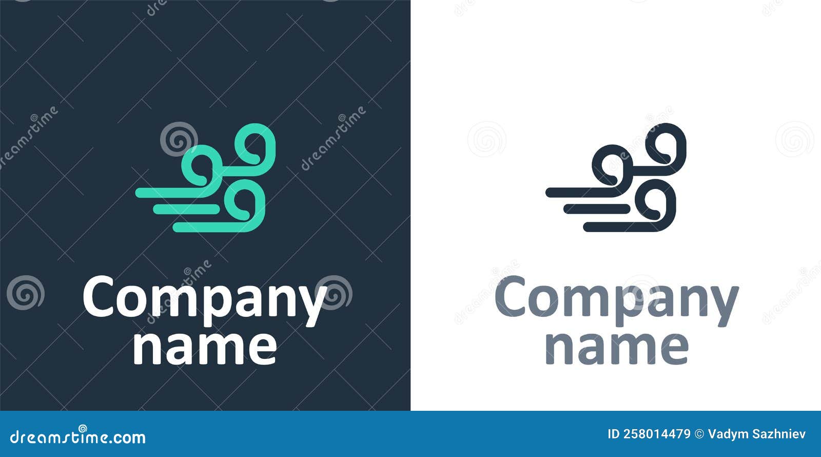 Logotype Windy Weather Icon Isolated on White Background. Cloud and ...