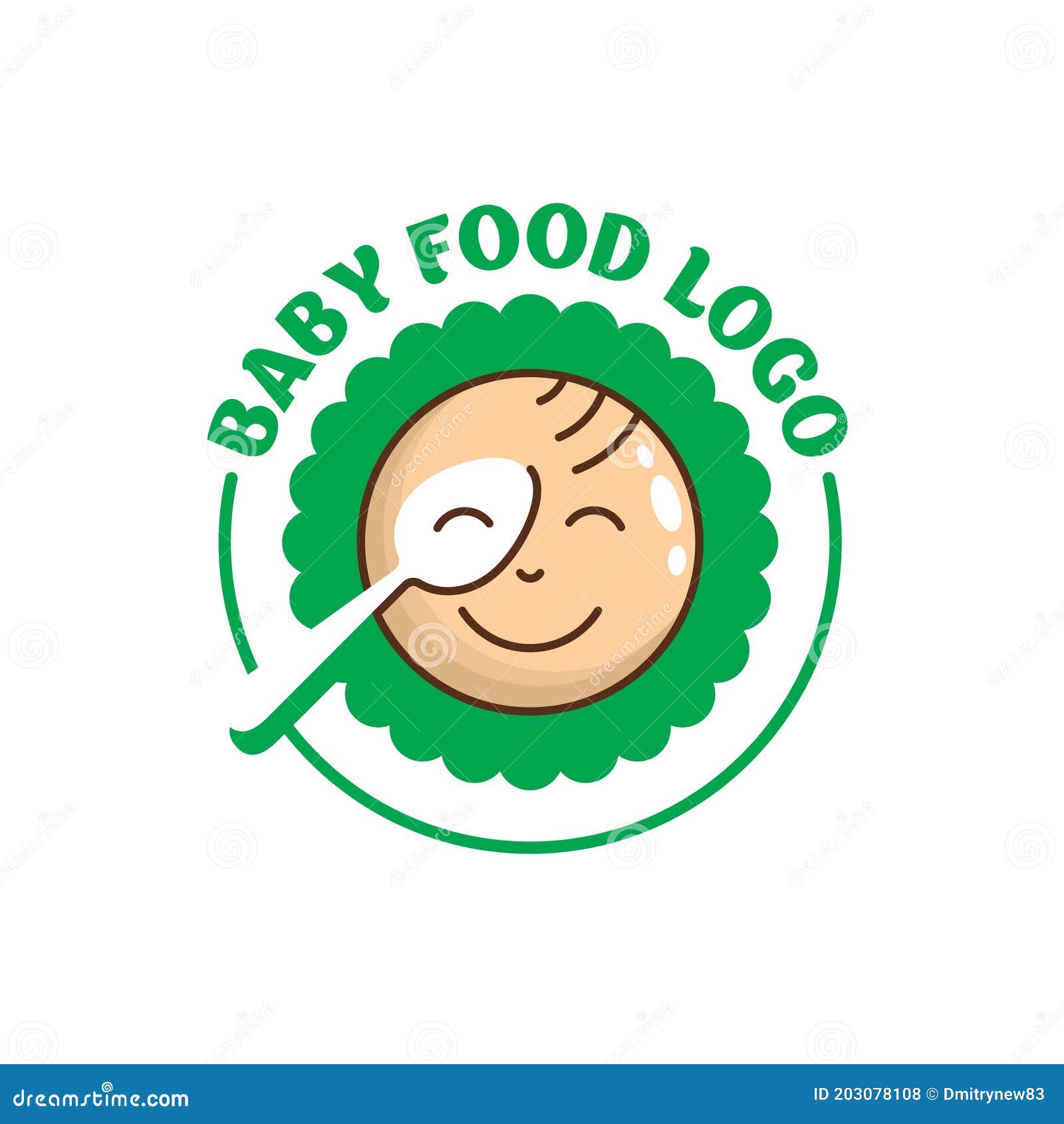 Baby Food Logo for Food Products Stock Vector - Illustration of head ...