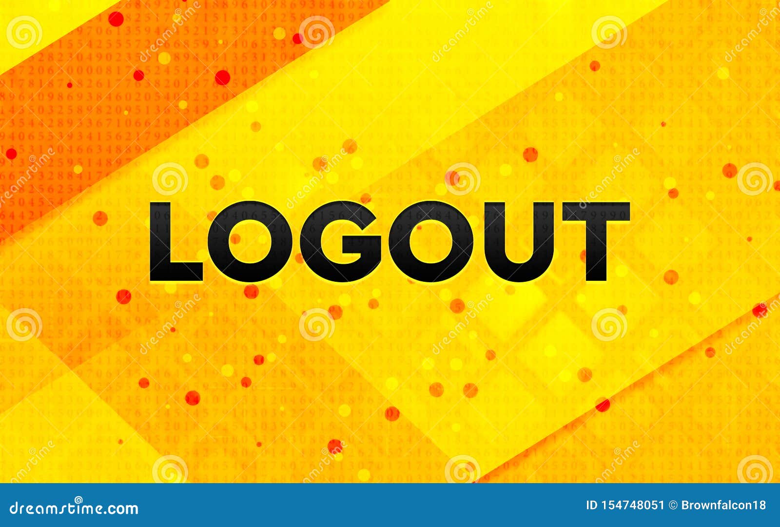 Logout Abstract Digital Banner Yellow Background Stock Illustration ...