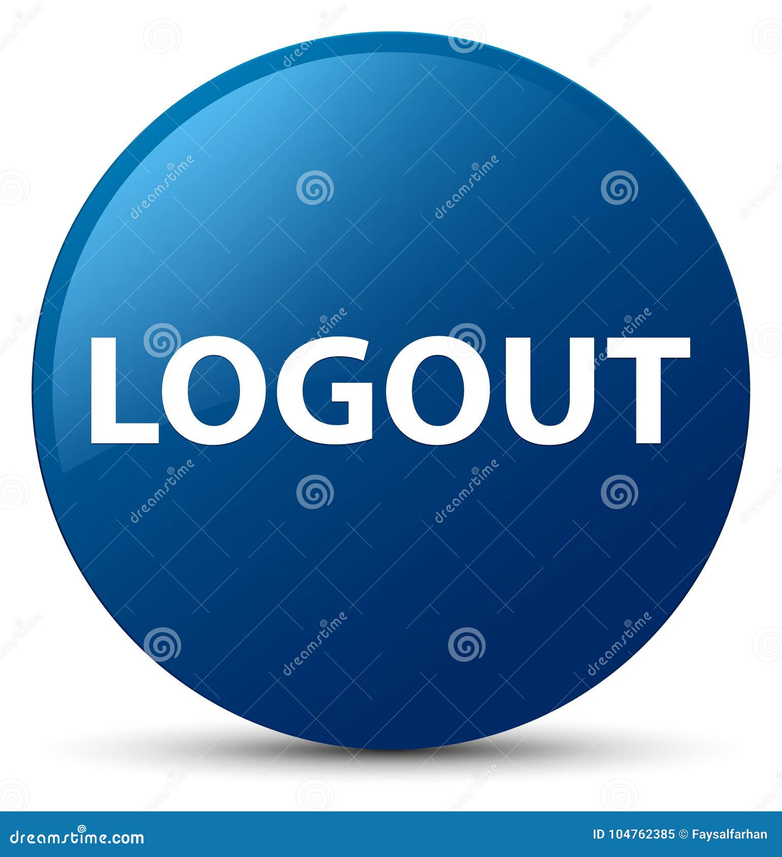Logout blue round button stock illustration. Illustration of round ...