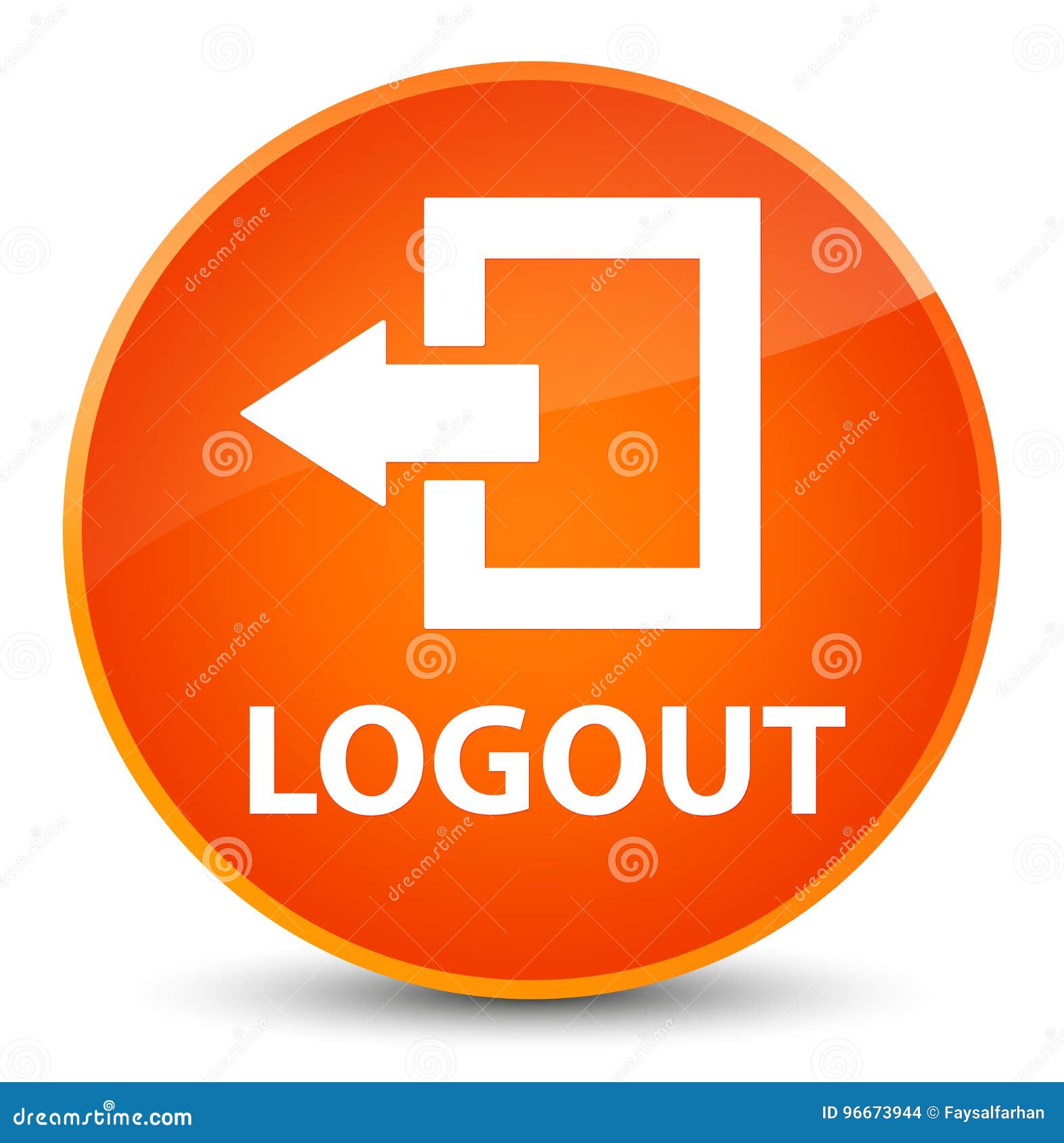Logout Elegant Orange Round Button Stock Illustration - Illustration of ...