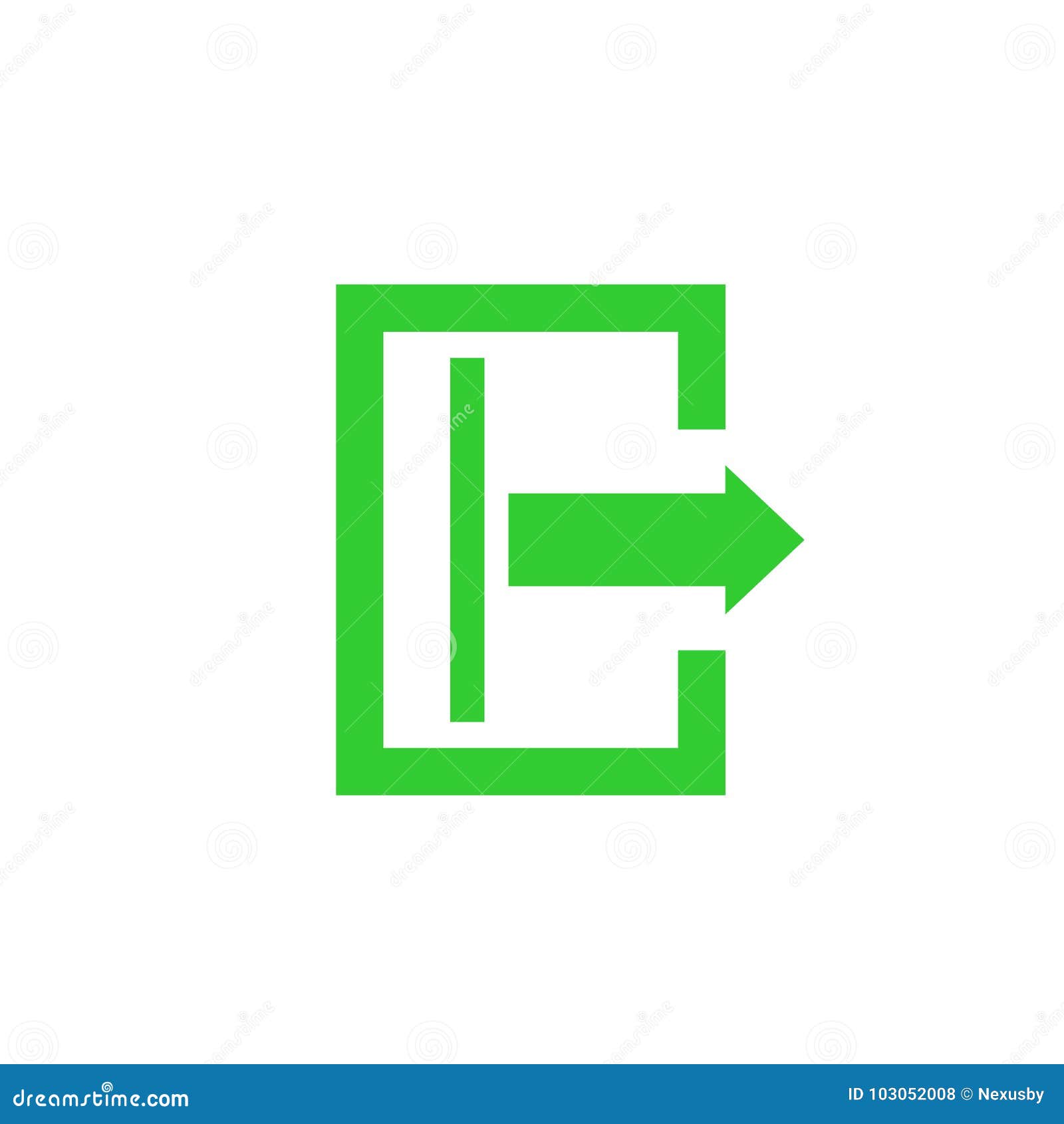 Logout, Exit Icon Isolated on White Stock Vector - Illustration of ...