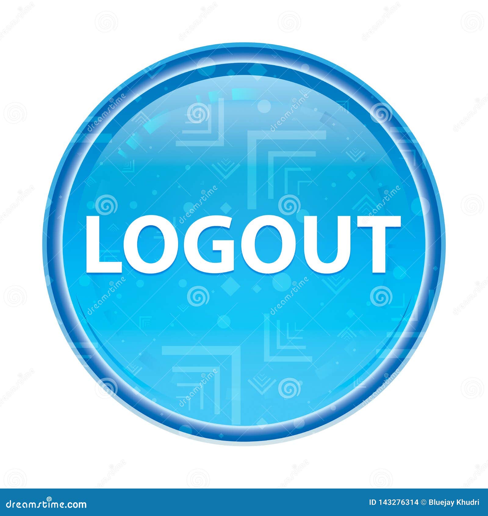 Logout Floral Blue Round Button Stock Illustration - Illustration of ...
