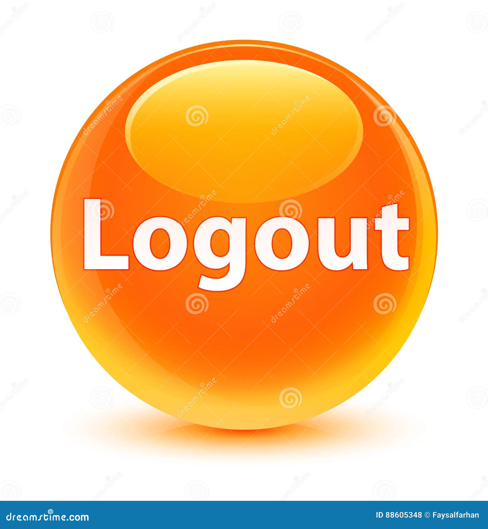 Logout Glassy Orange Round Button Stock Illustration - Illustration of ...