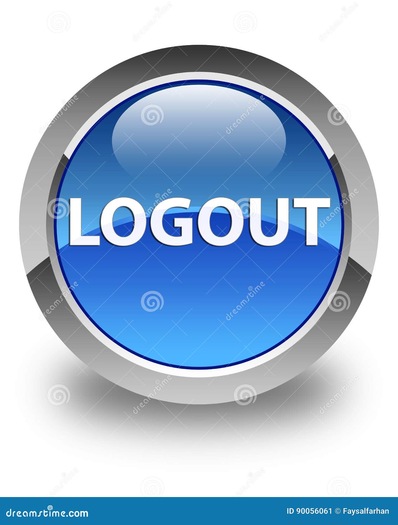 Logout Glossy Blue Round Button Stock Illustration - Illustration of ...