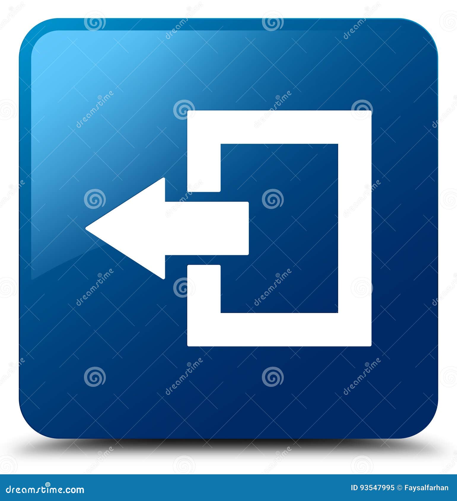 Logout Icon Blue Square Button Stock Illustration - Illustration of ...