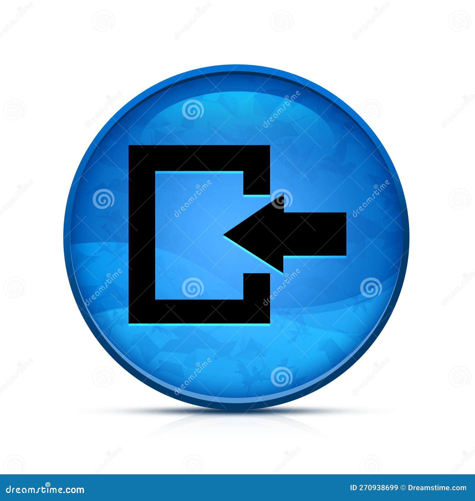 Logout Icon on Classy Splash Blue Round Button Illustration Stock ...