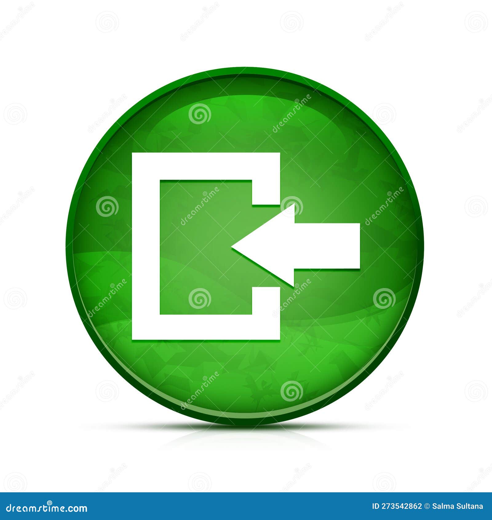Logout Icon on Classy Splash Green Round Button Illustration Stock ...