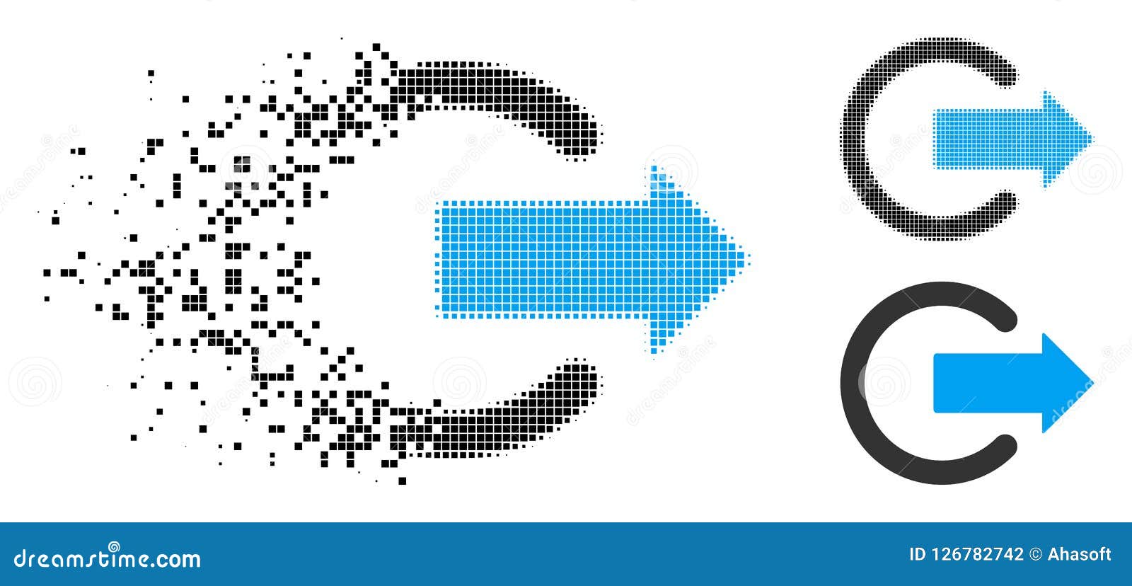 Disintegrating Dotted Halftone Logout Icon Stock Vector - Illustration ...