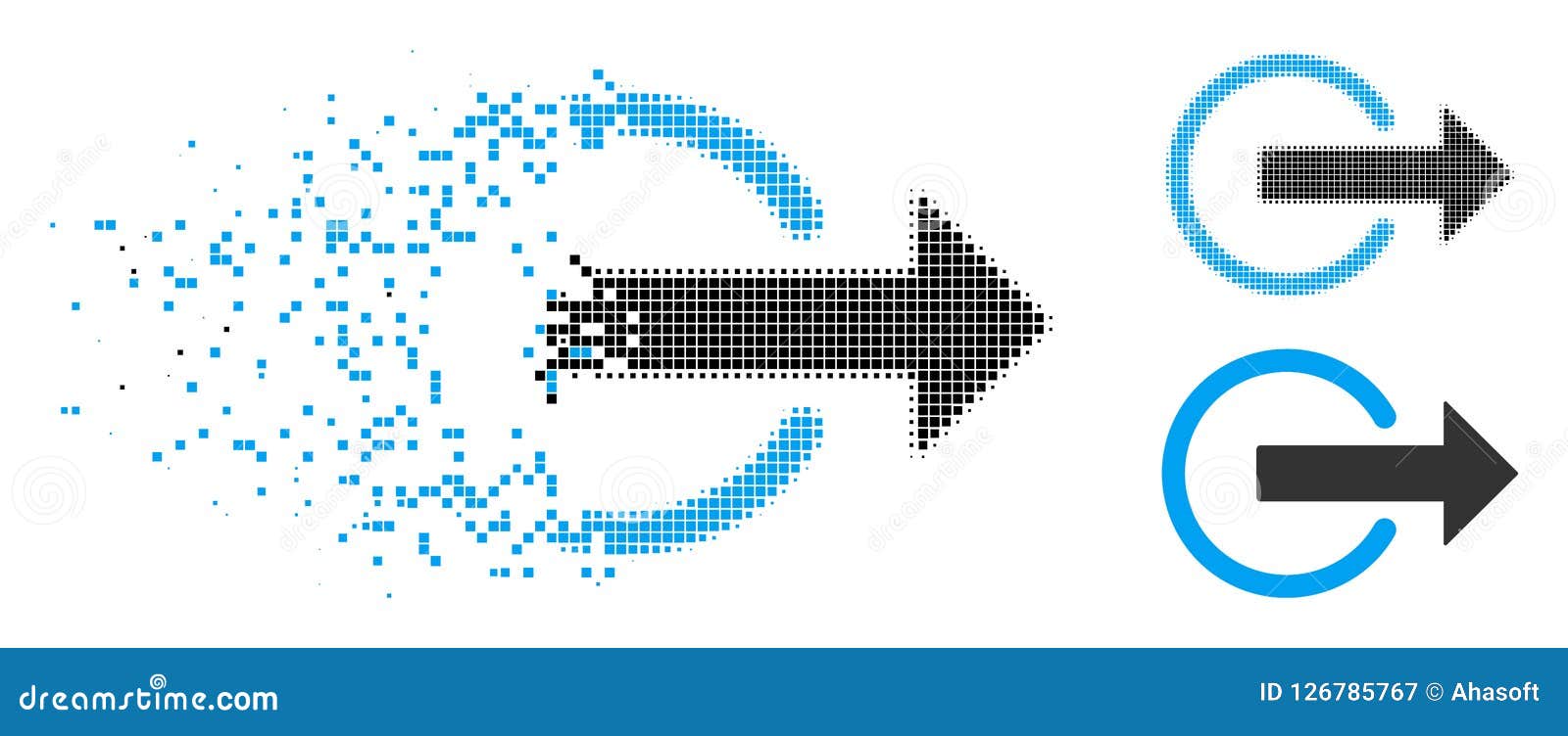 Damaged Pixel Halftone Logout Icon Stock Vector - Illustration of ...