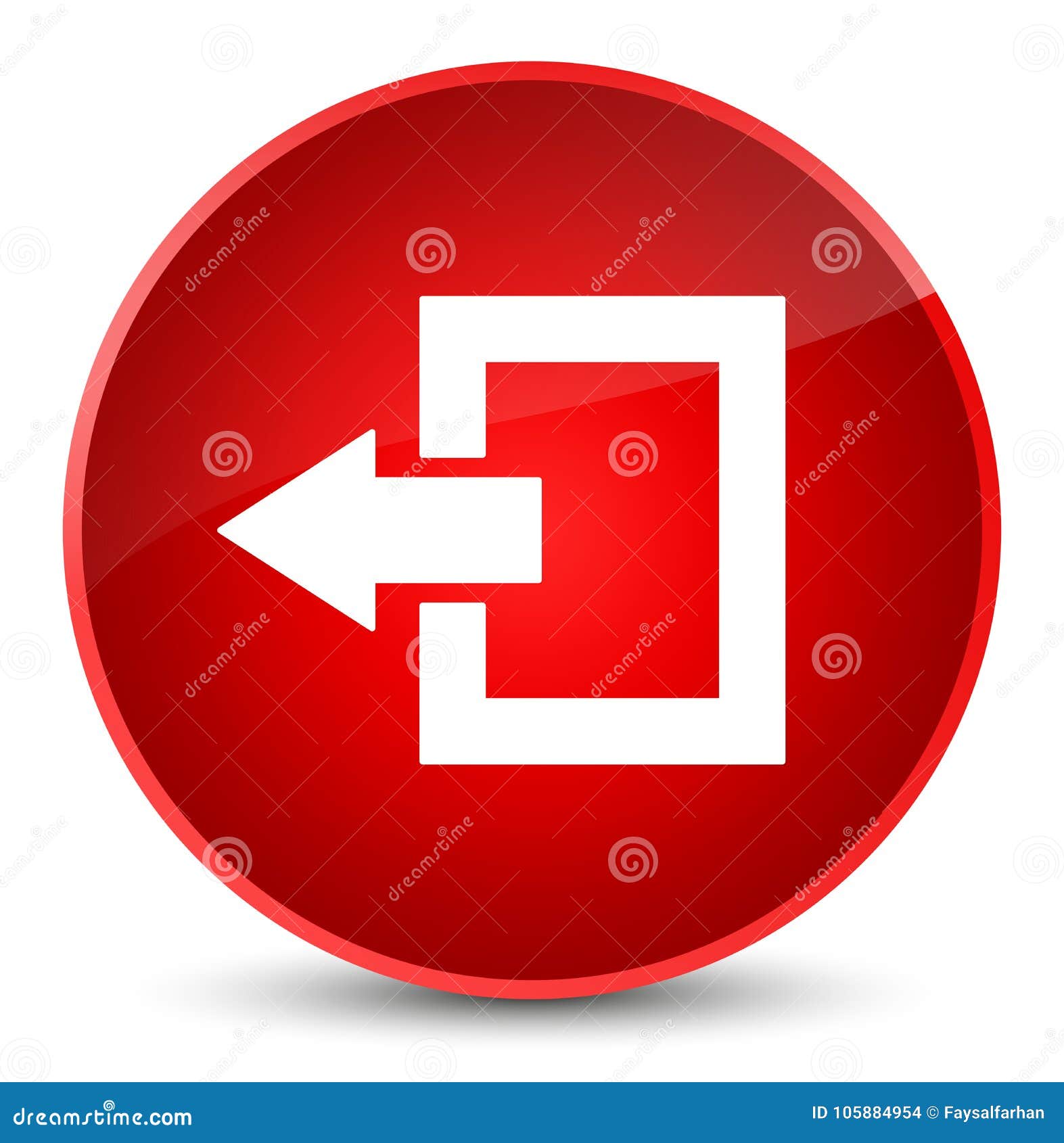 Logout Icon Elegant Red Round Button Stock Illustration - Illustration ...