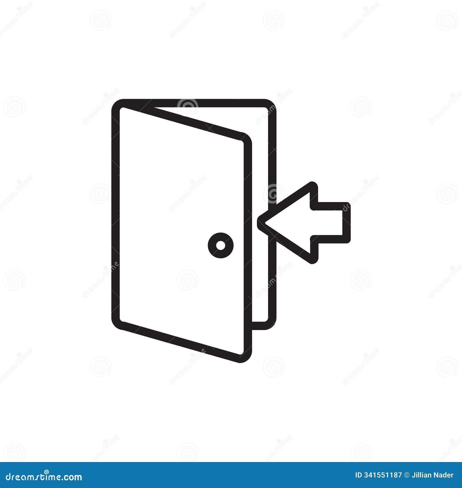 Logout Icon Flat Line Illustration Stock Illustration - Illustration of ...