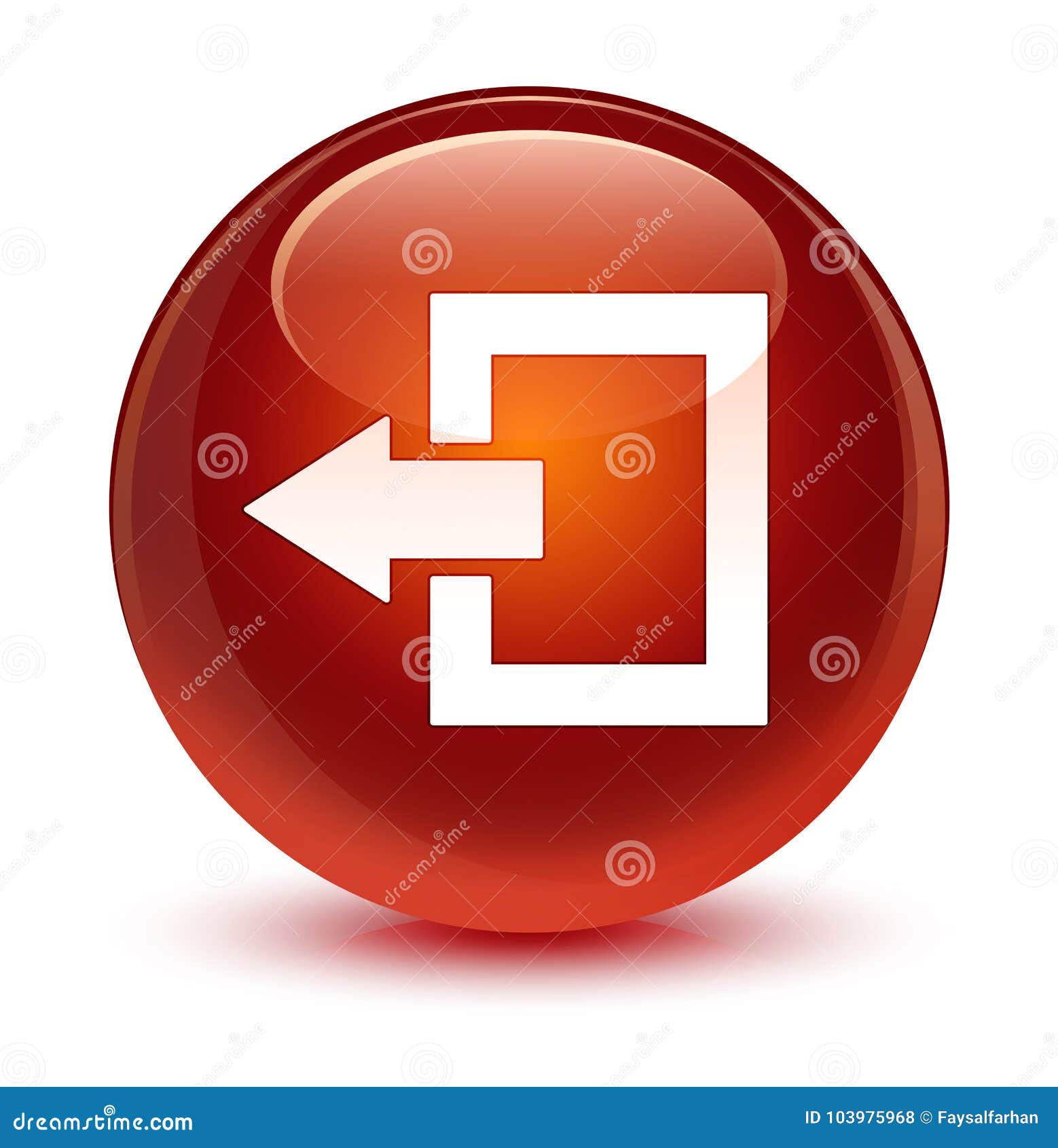 Logout Icon Glassy Brown Round Button Stock Illustration - Illustration ...