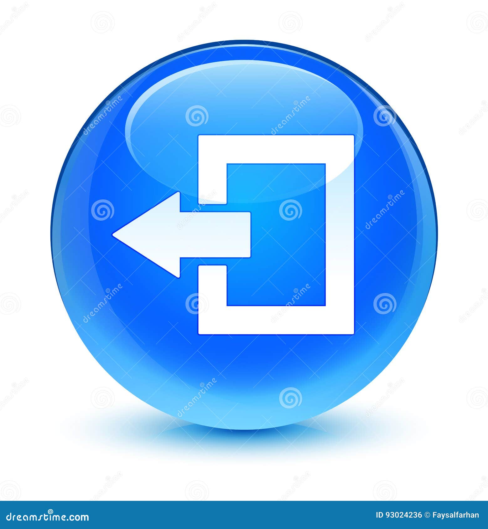 Logout Icon Glassy Cyan Blue Round Button Stock Illustration ...
