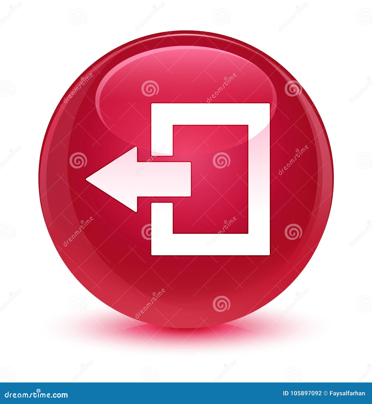 Logout Icon Glassy Pink Round Button Stock Illustration - Illustration ...