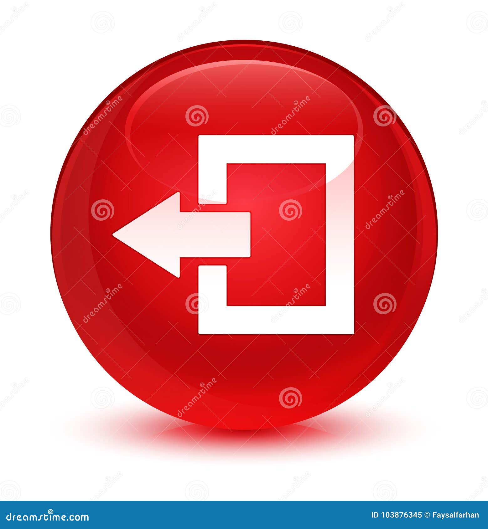 Logout Icon Glassy Red Round Button Stock Illustration - Illustration ...