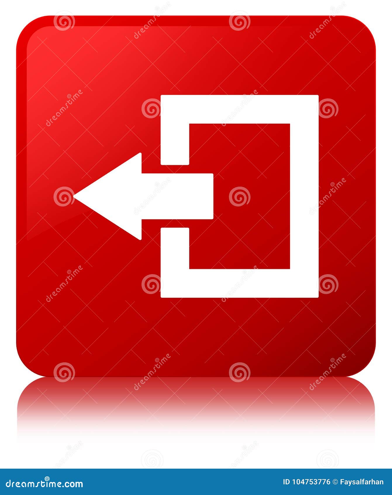 Logout Icon Red Square Button Stock Illustration - Illustration of ...