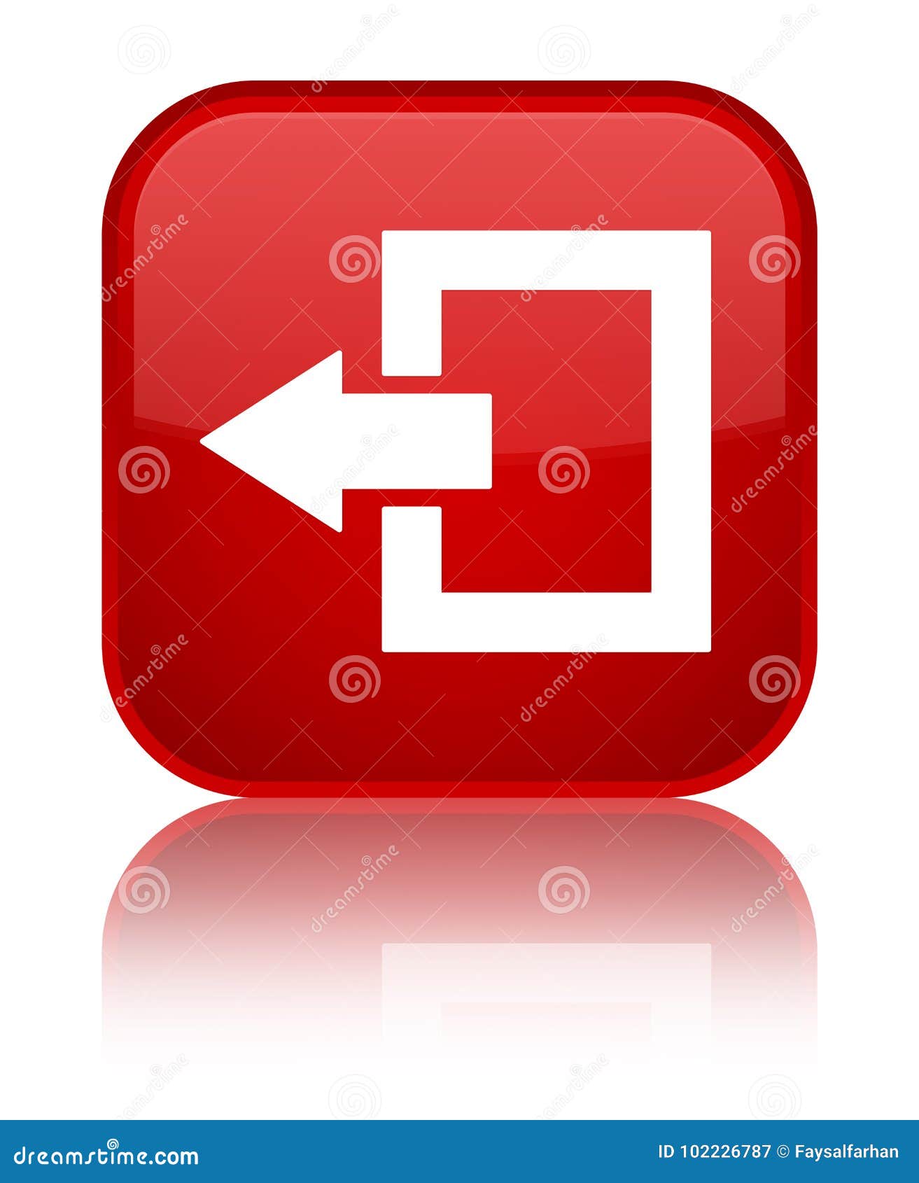 Logout Icon Special Red Square Button Stock Illustration - Illustration ...