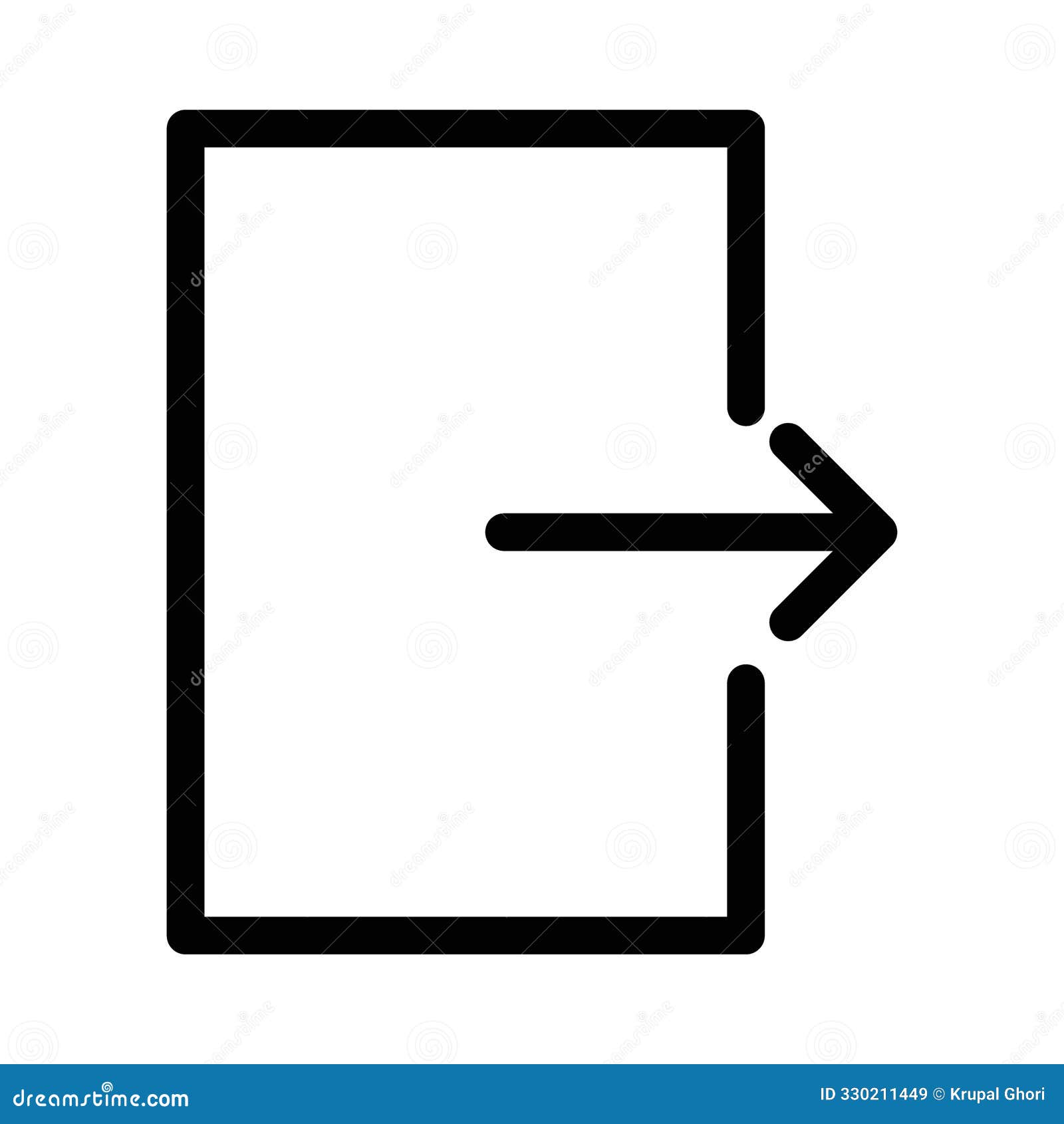 Logout Icon Linear Logo Mark in Black and White Stock Illustration ...