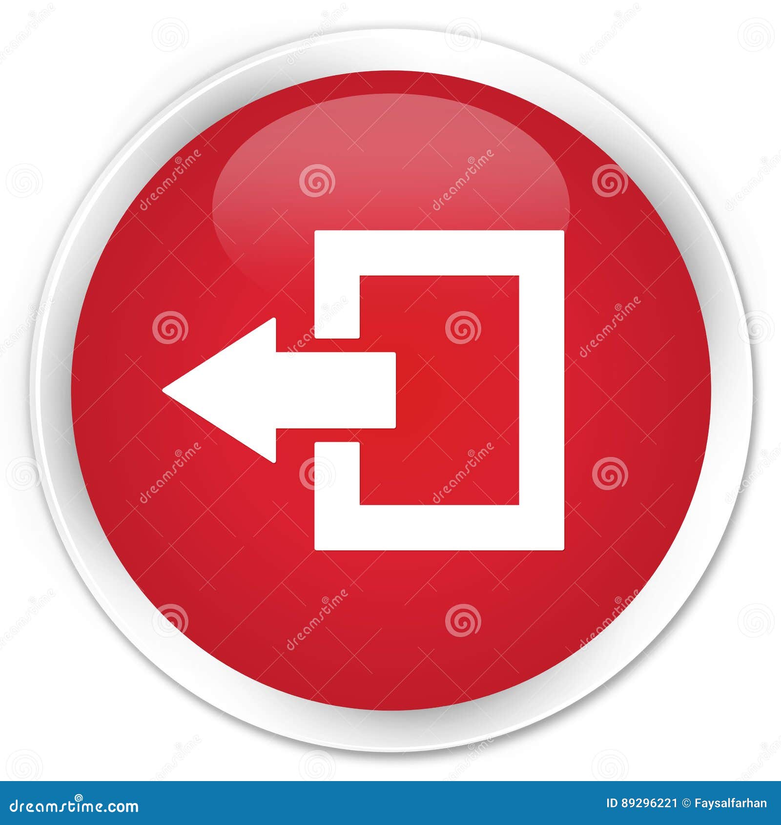 Logout Icon Premium Red Round Button Stock Illustration - Illustration ...