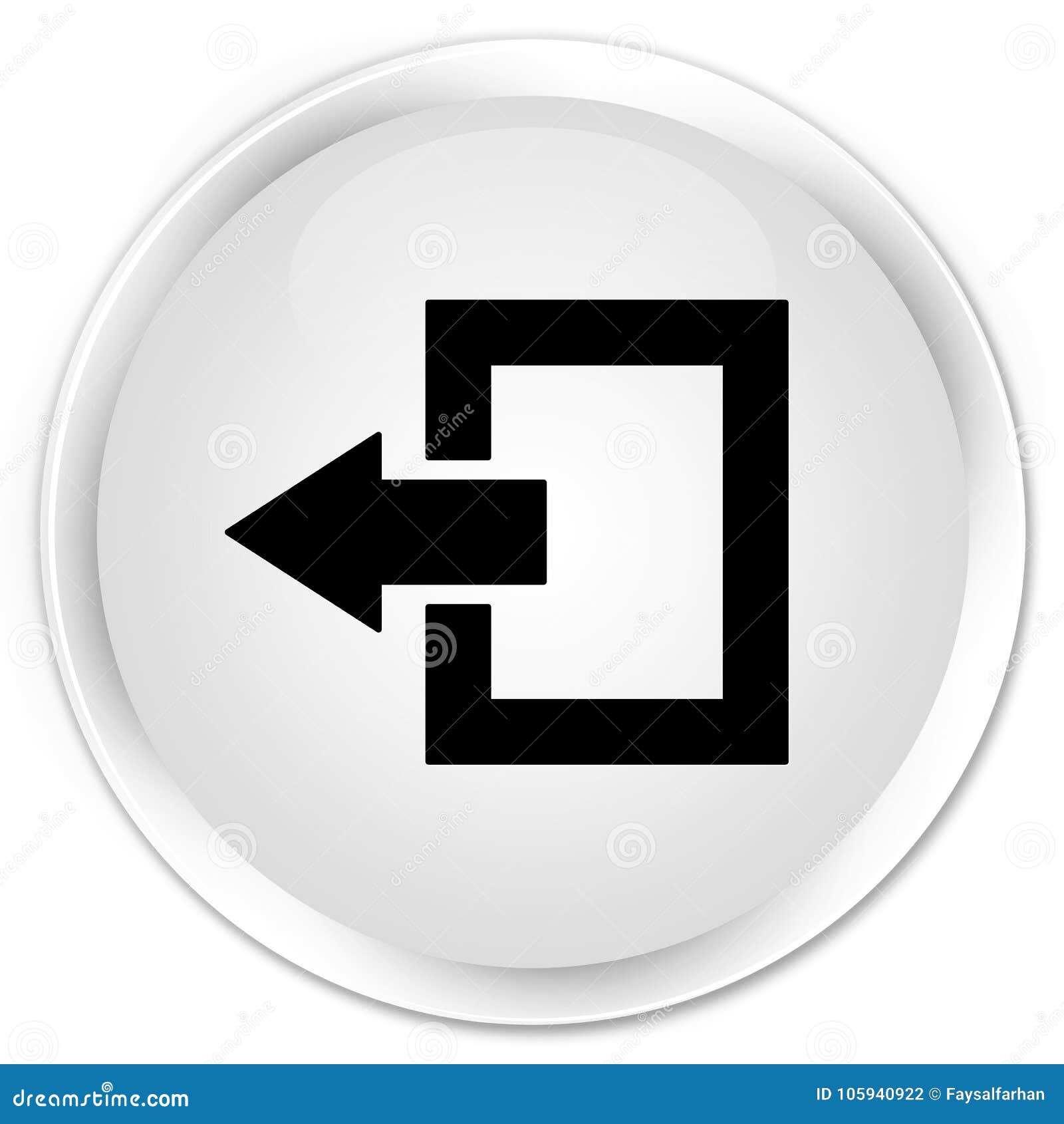 Logout Icon Premium White Round Button Stock Illustration ...