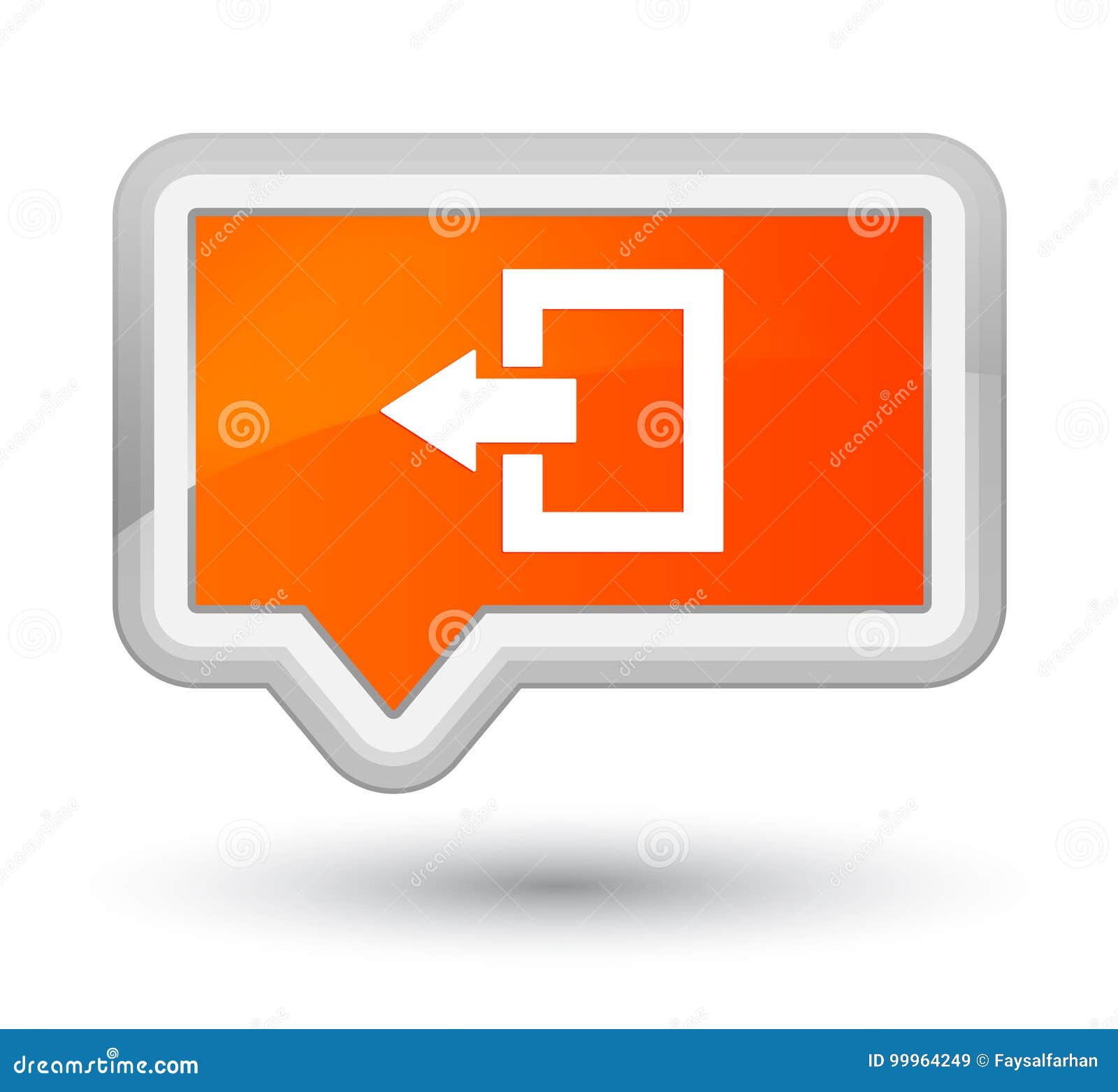 Logout Icon Prime Orange Banner Button Stock Illustration ...