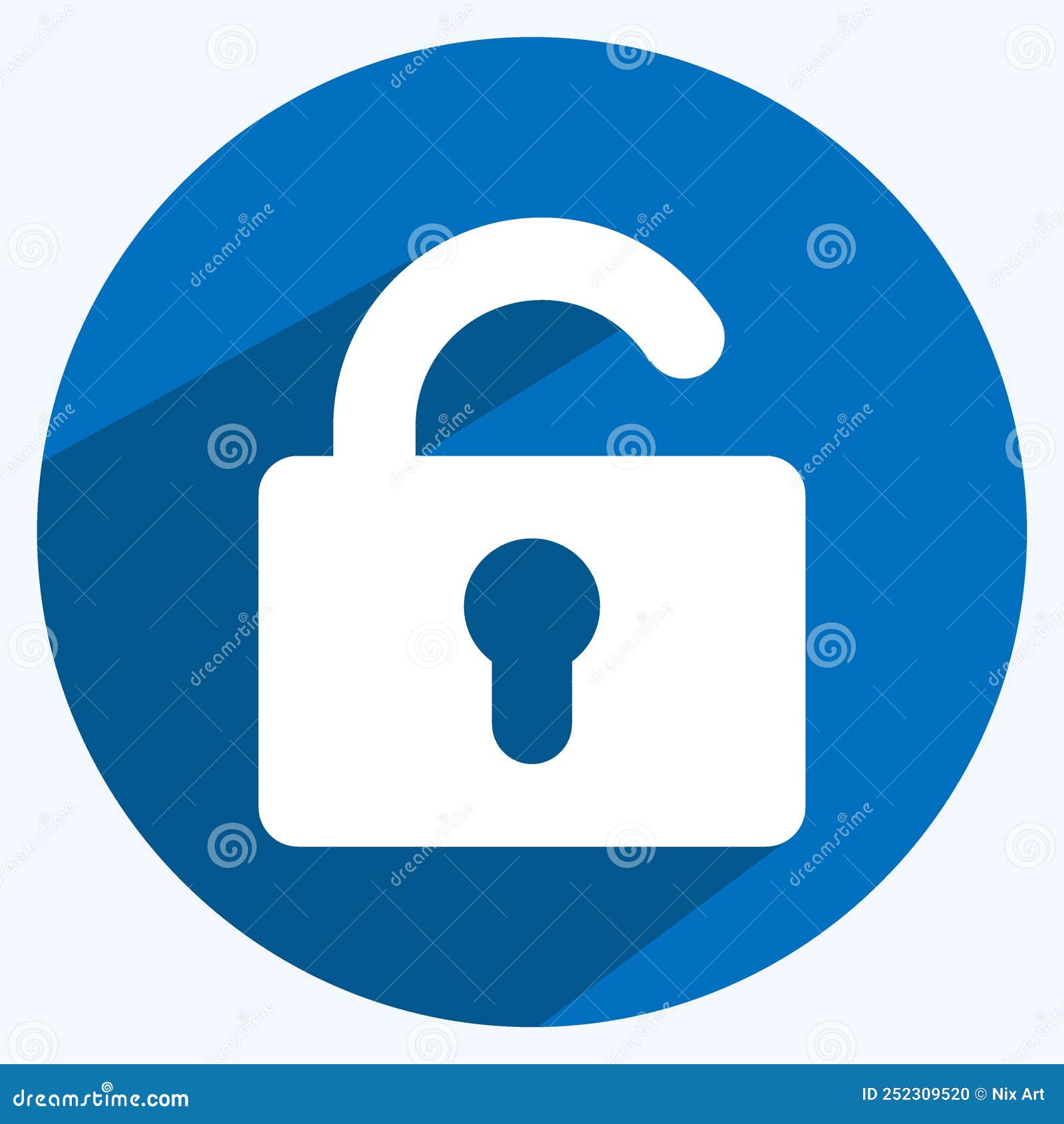 Logout Icon in Trendy Long Shadow Style Isolated on Soft Blue ...