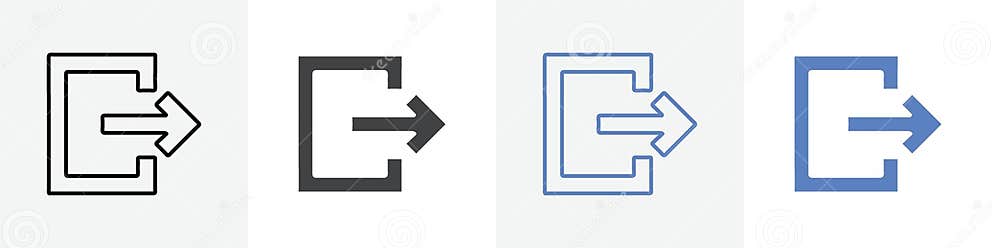 Logout Icon Vector Set Use for Web Stock Vector - Illustration of ...
