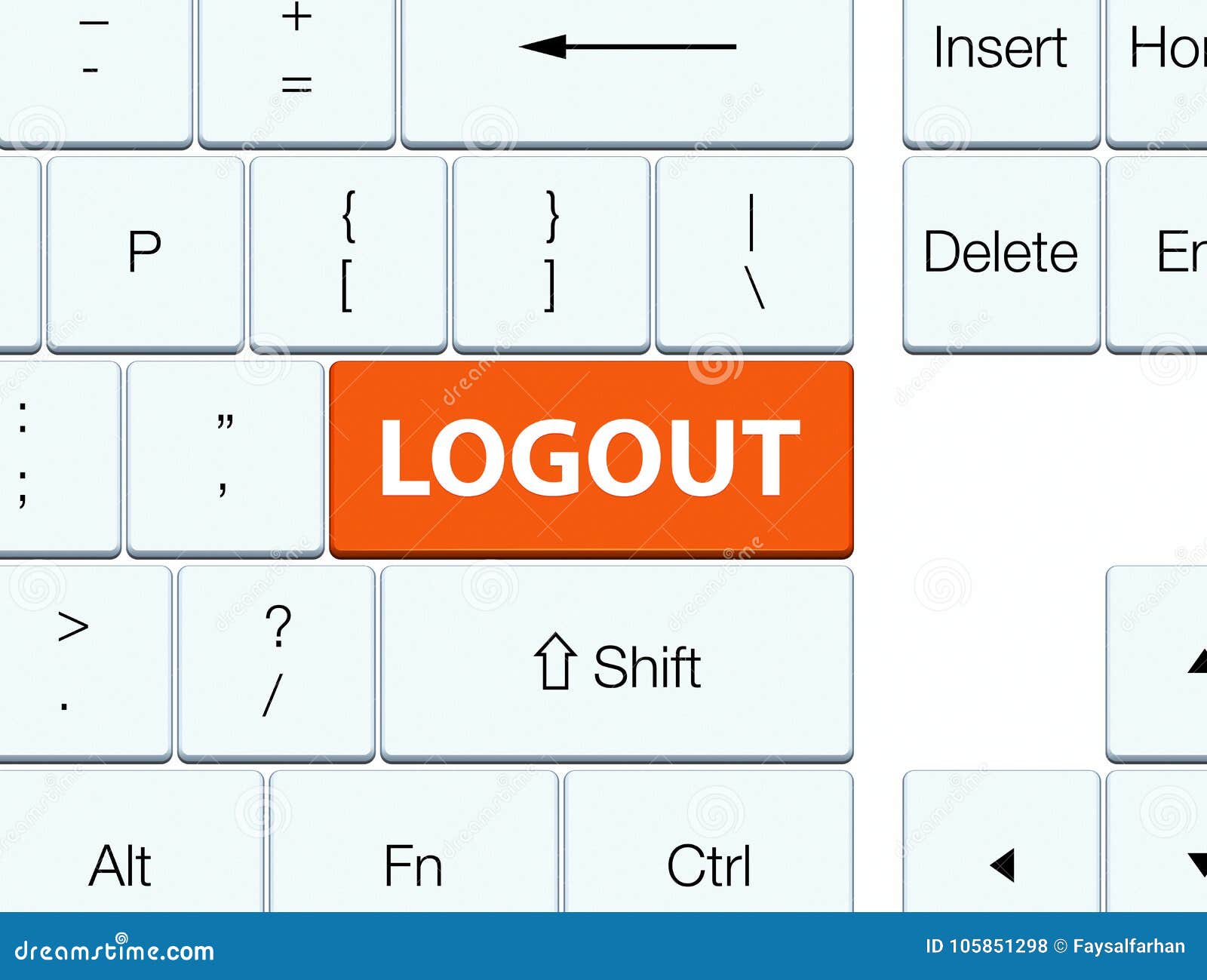Logout Orange Keyboard Button Stock Illustration - Illustration of ...