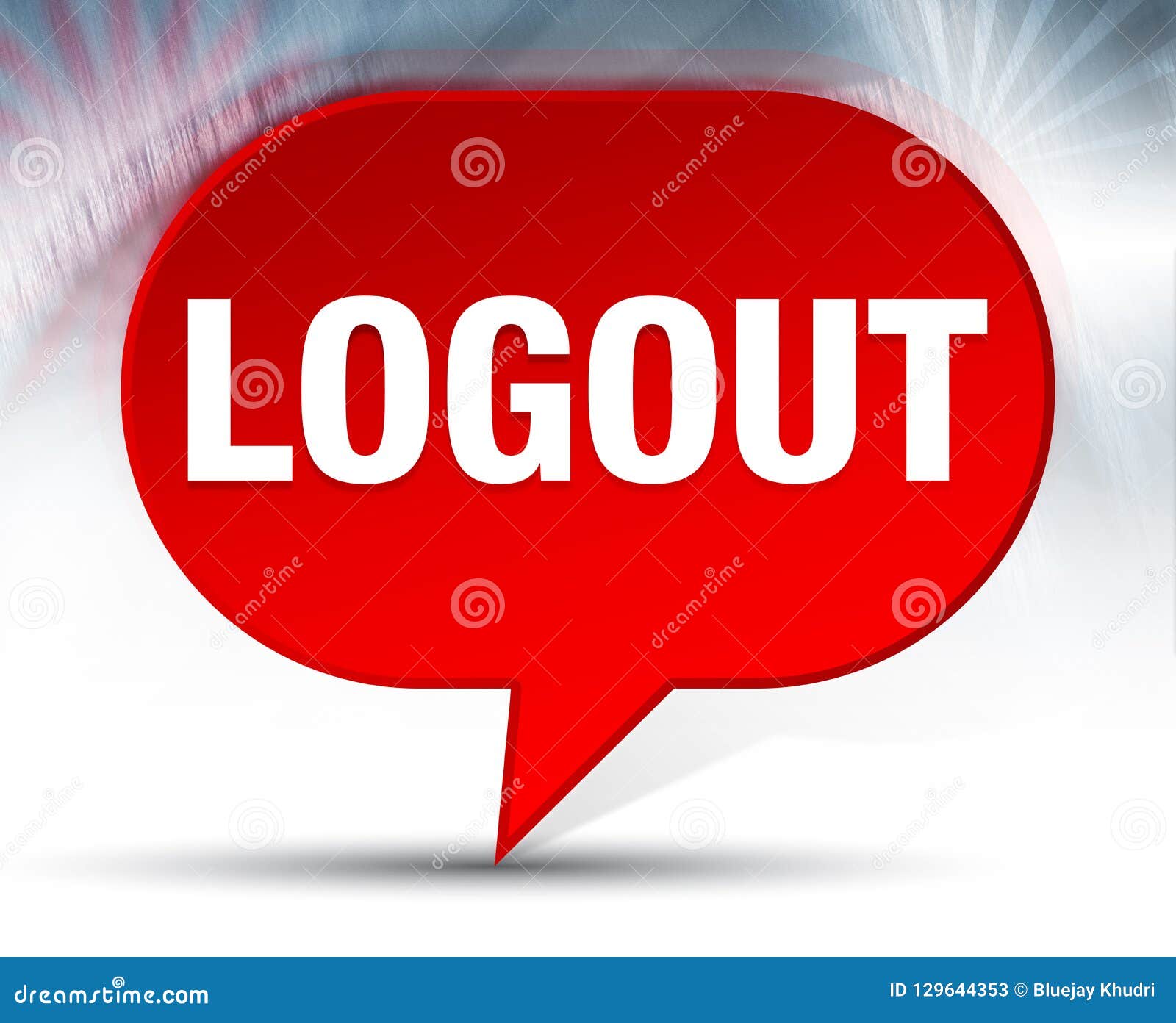 Logout Red Bubble Background Stock Illustration - Illustration of ...