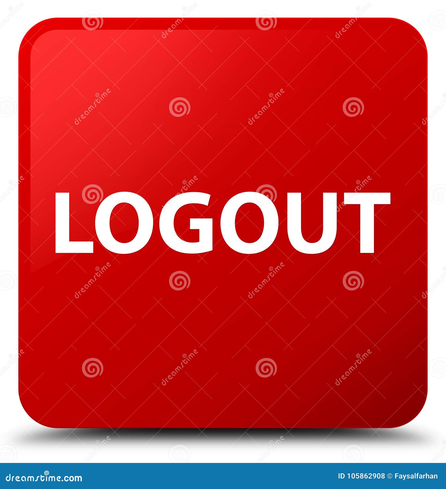 Logout red square button stock illustration. Illustration of sign ...