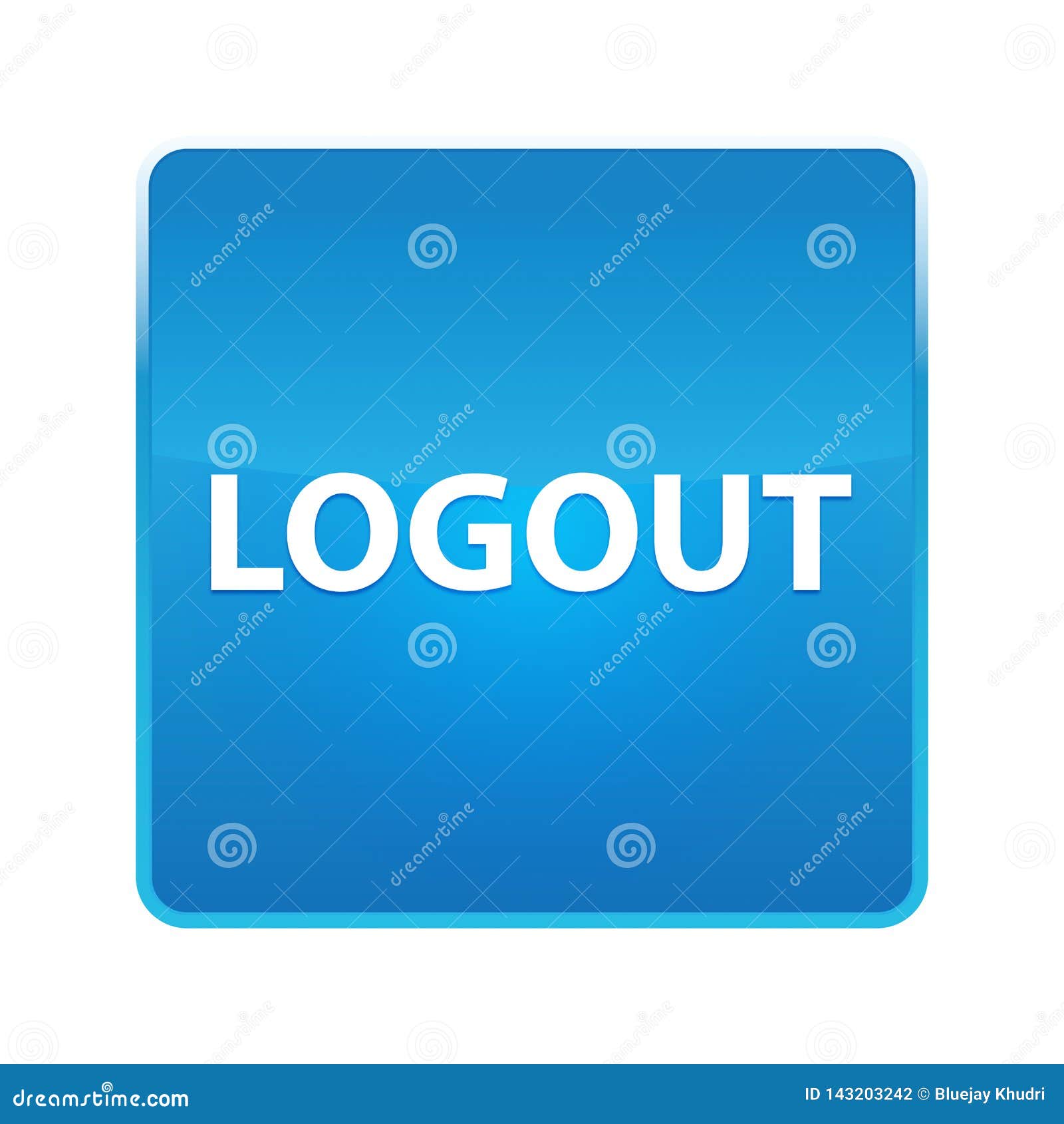 Logout Shiny Blue Square Button Stock Illustration - Illustration of ...