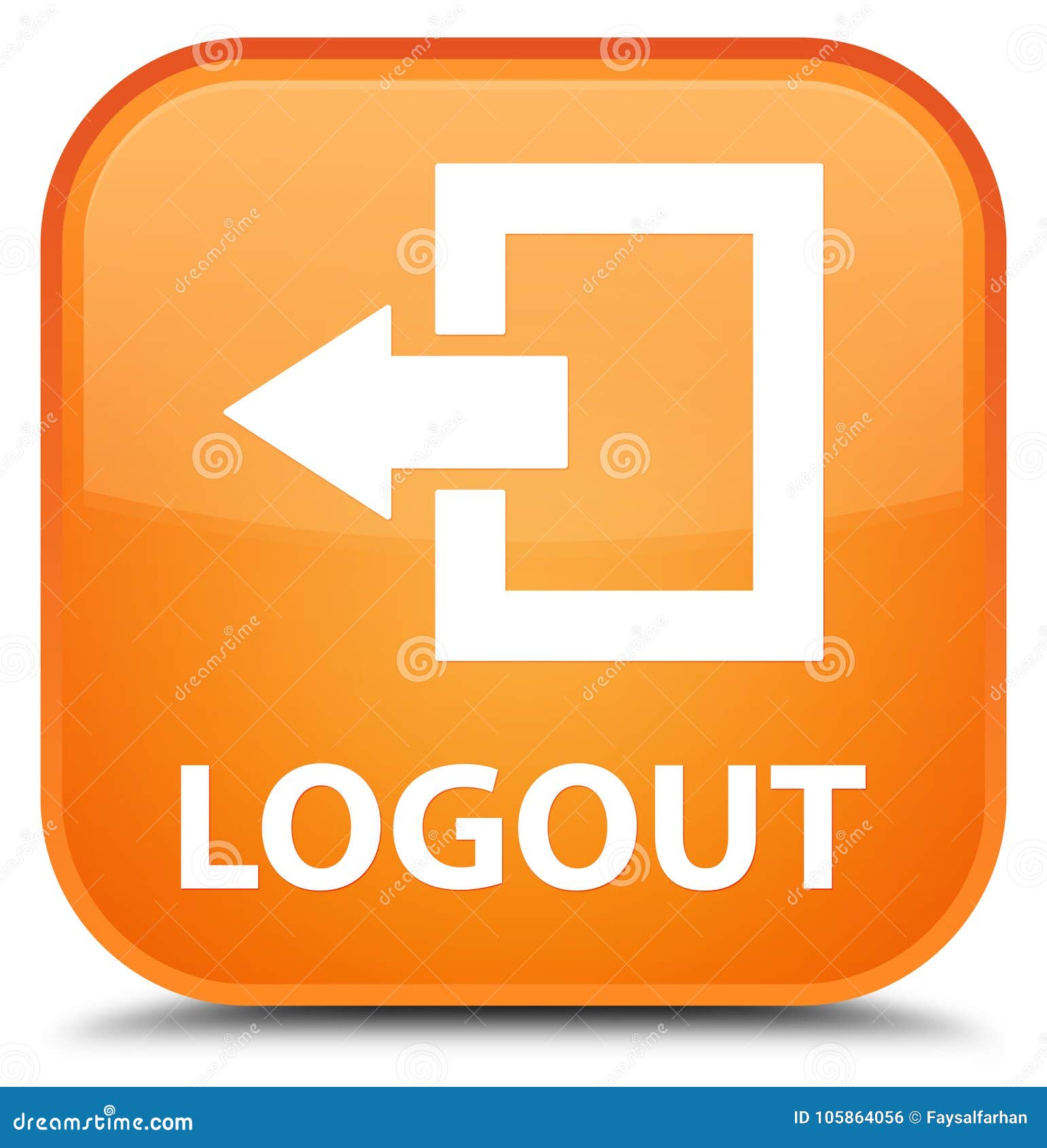 Logout Special Orange Square Button Stock Illustration - Illustration ...