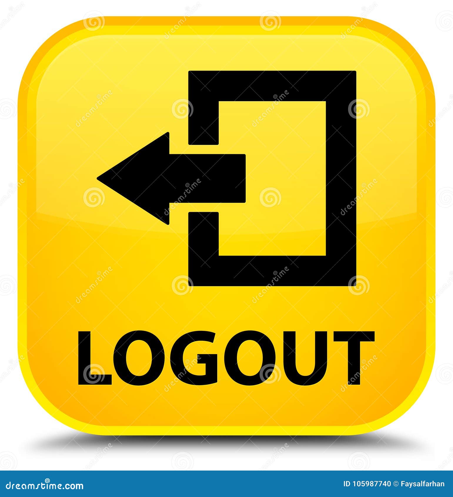 Logout Special Yellow Square Button Stock Illustration - Illustration ...