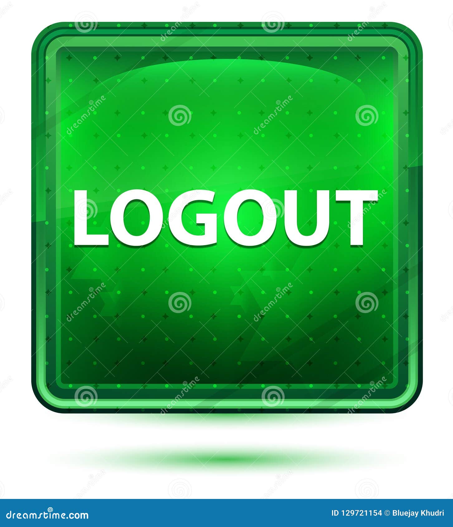 Logout Neon Light Green Square Button Stock Illustration - Illustration ...