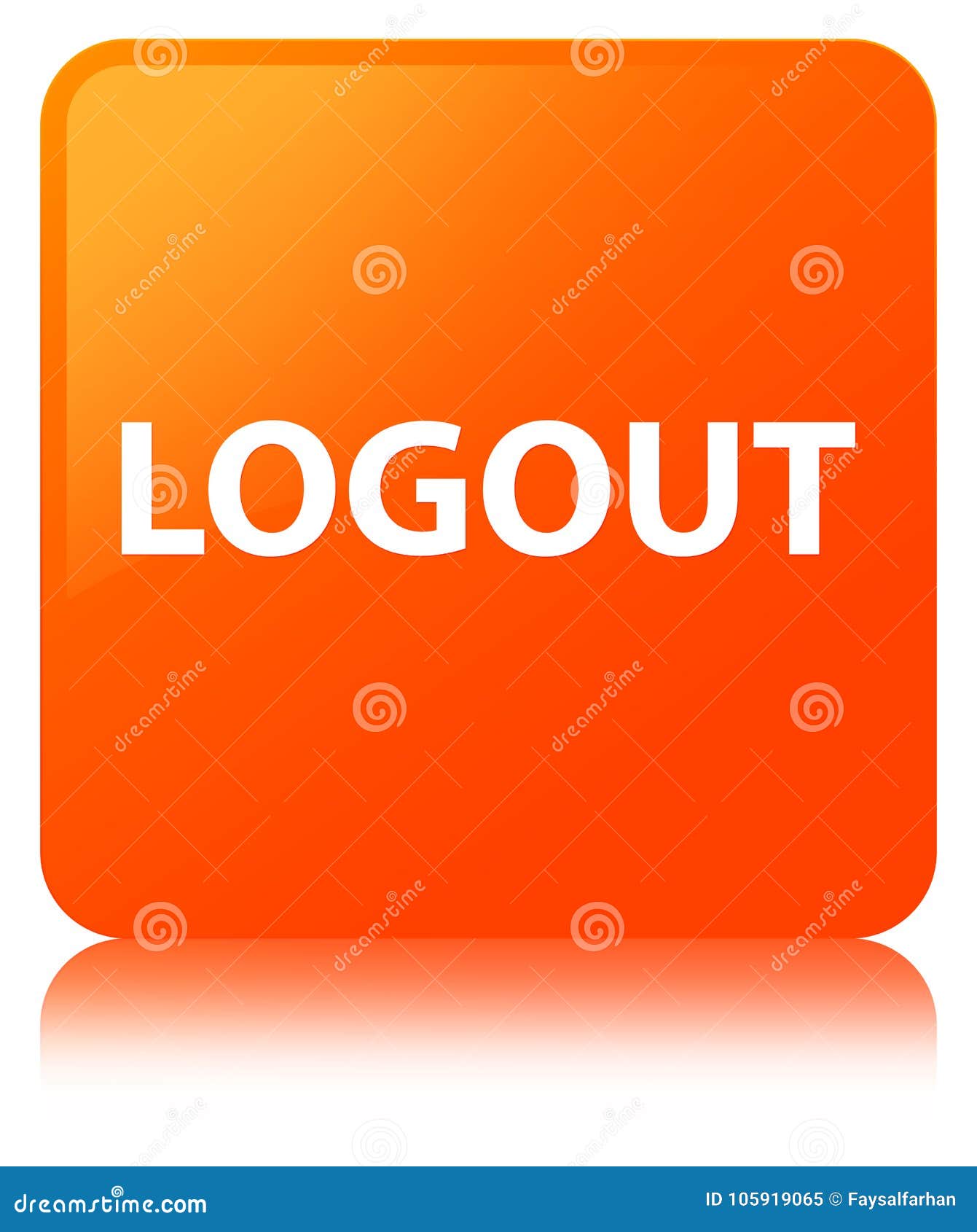 Logout Orange Square Button Stock Illustration - Illustration of text ...