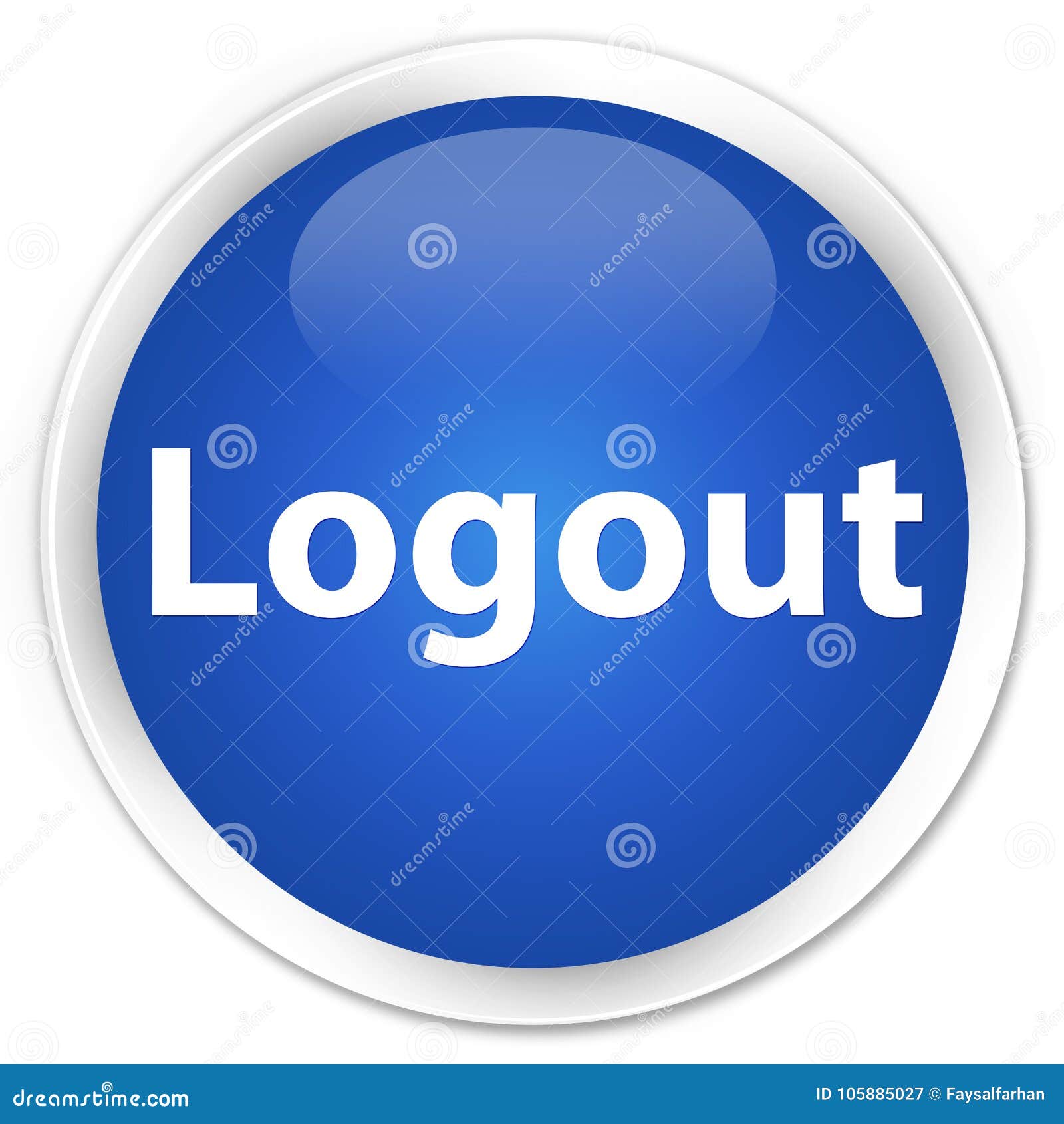 Logout Premium Blue Round Button Stock Illustration - Illustration of ...