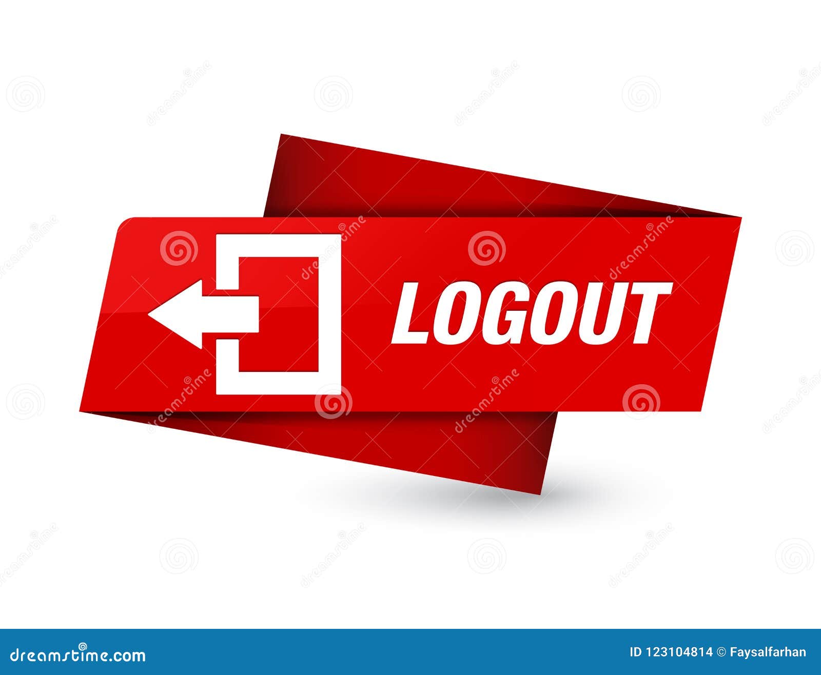 Logout Premium Red Tag Sign Stock Illustration - Illustration of symbol ...