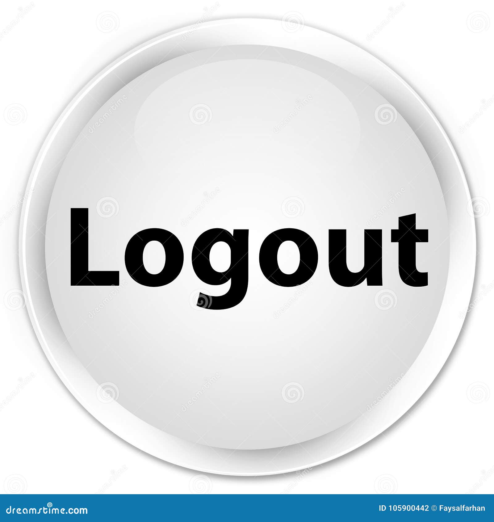 Logout Premium White Round Button Stock Illustration - Illustration of ...