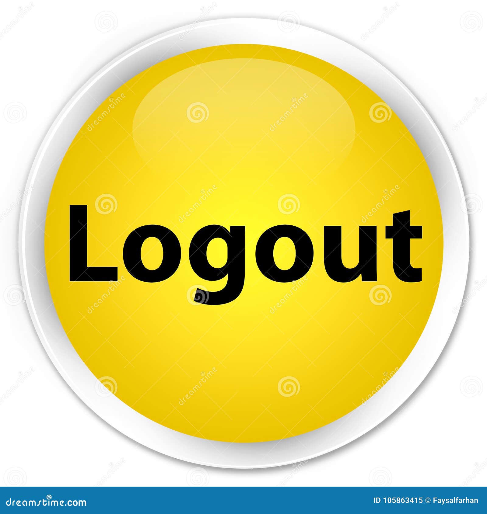 Logout Premium Yellow Round Button Stock Illustration - Illustration of ...