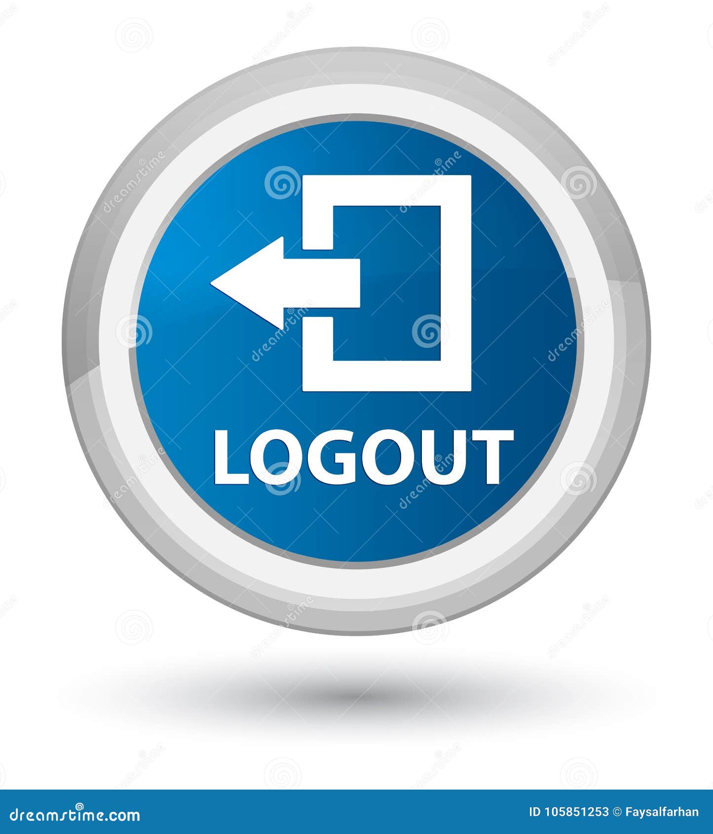 Logout Prime Blue Round Button Stock Illustration - Illustration of ...