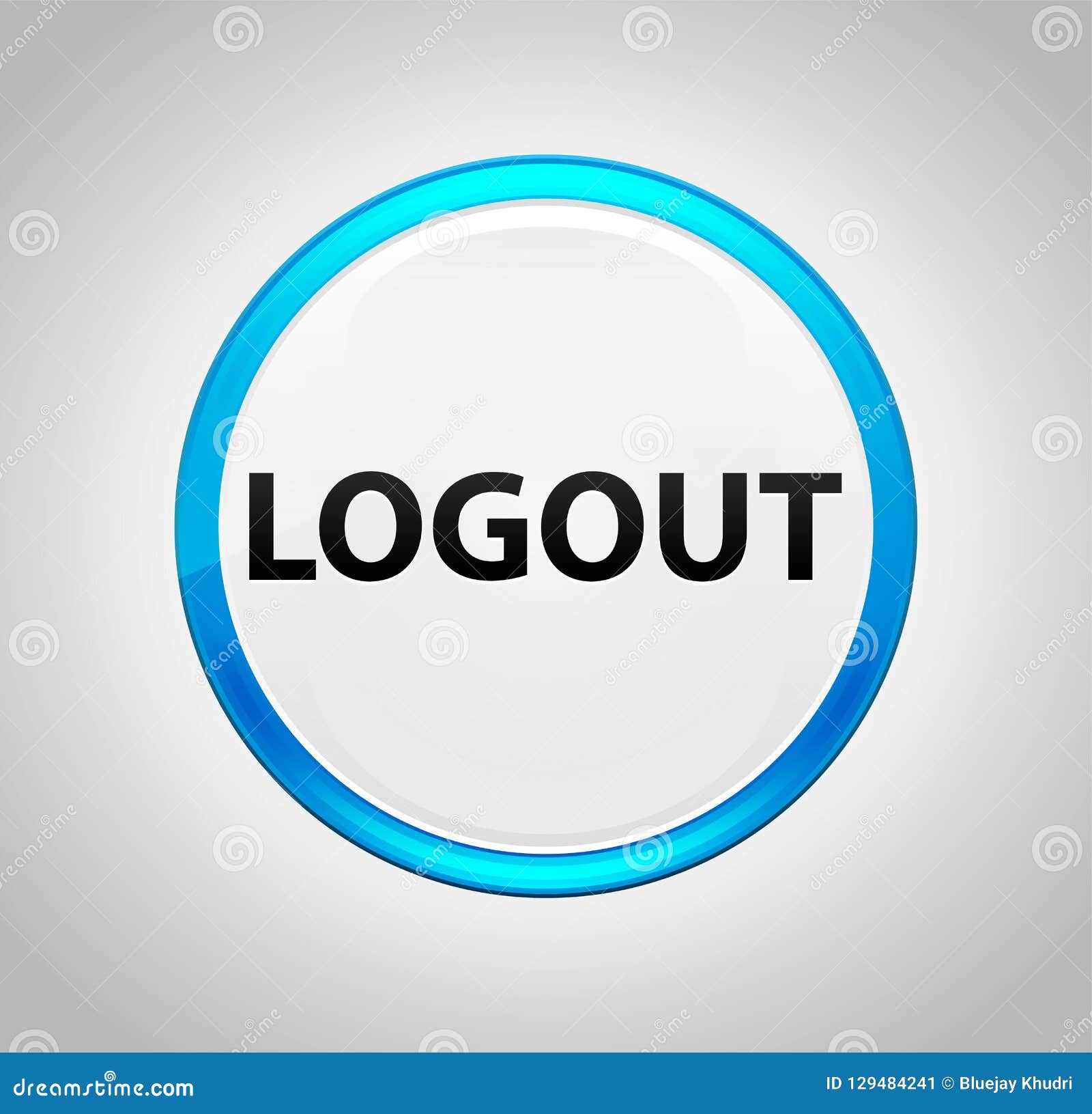 Logout Round Blue Push Button Stock Illustration - Illustration of ...