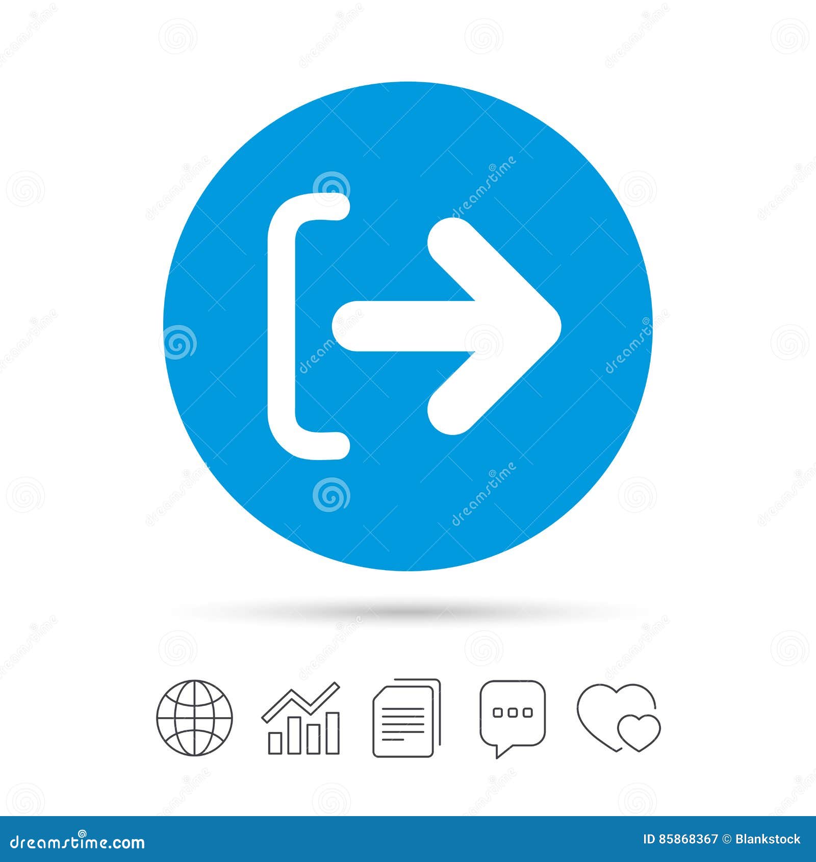 Logout Sign Icon. Log Out Symbol. Arrow. Stock Vector - Illustration of ...
